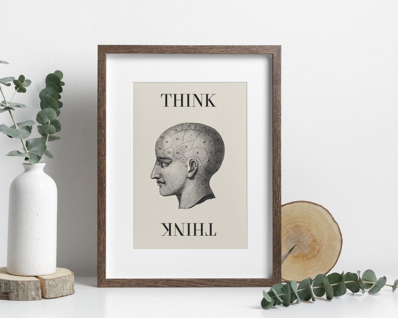 Think Think Art, Downloadable Artwork, Printable, Modern Art, Vintage ...