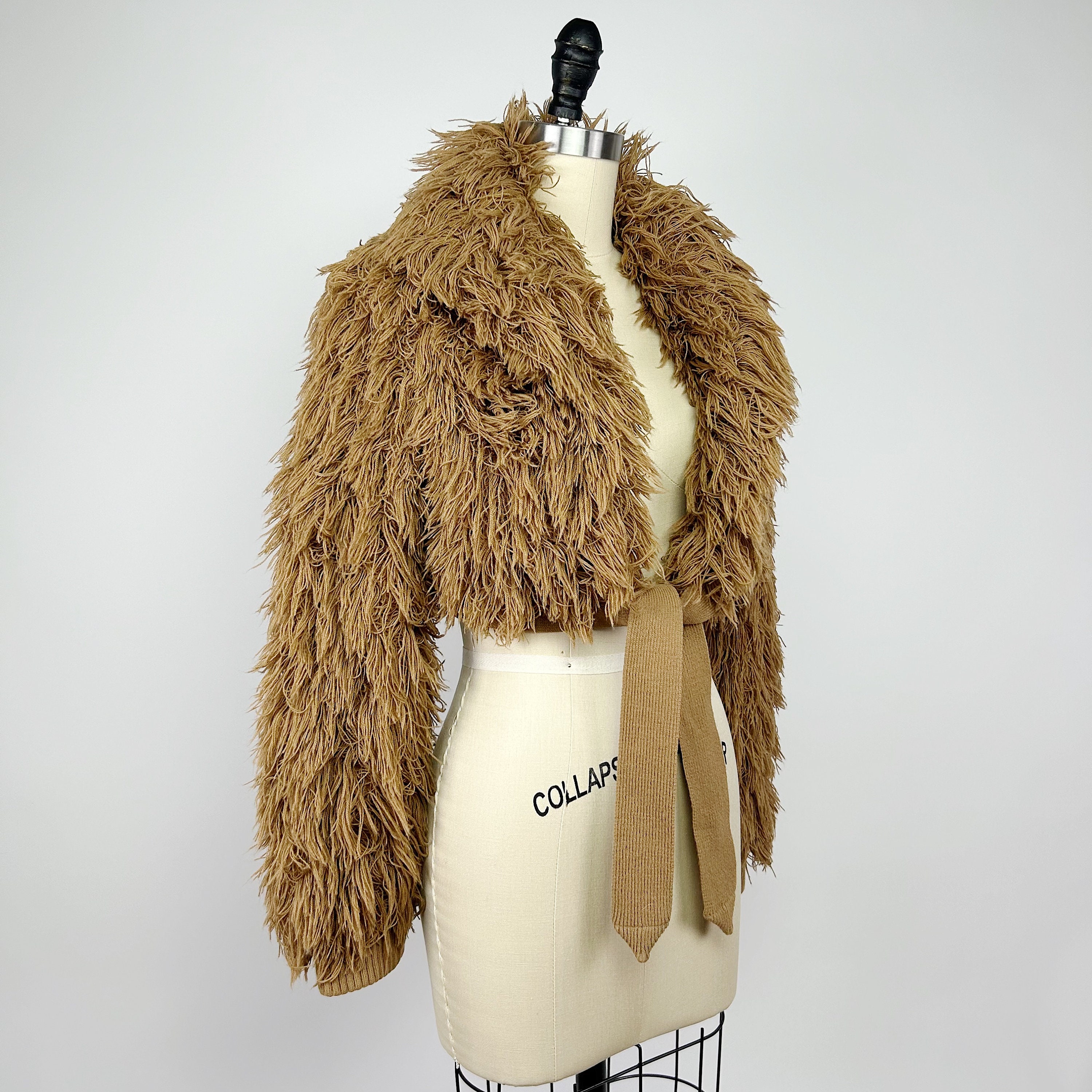 Crissa by Thayer 1970's Cropped Shag Jacket - Etsy