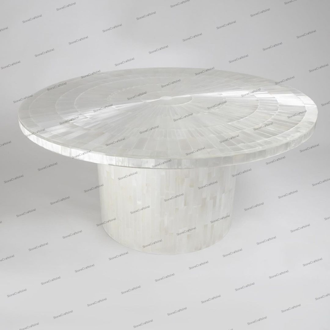 Round Selenite Coffee Dining Table Top / Selenite Stone Sofa Center ...