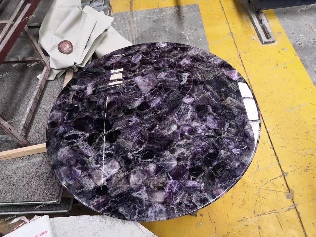 Handmade Amethyst Dining Table Top, Luxury Crystal Furniture - Etsy