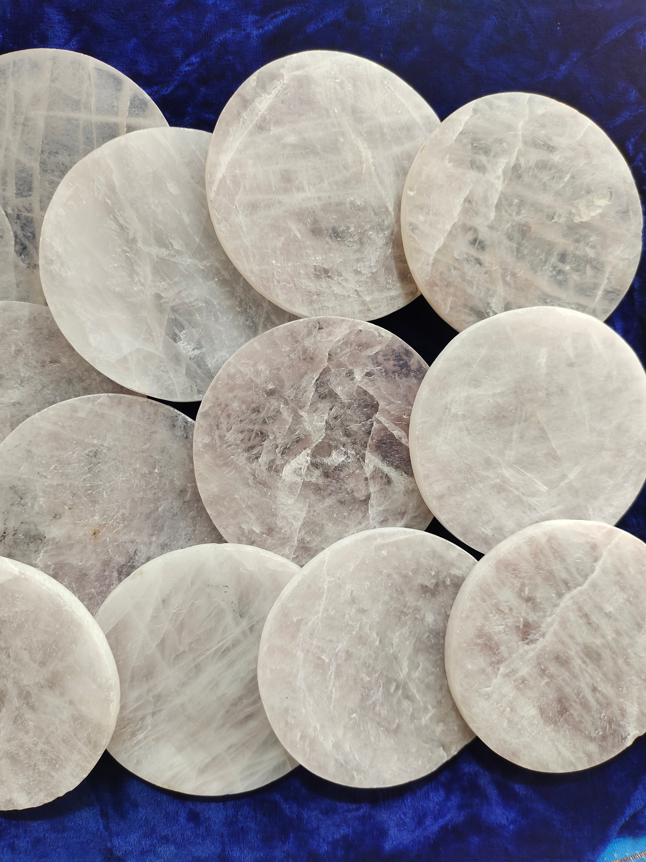Natural Rose Quartz Gemstone Coaster / Crystal Stone Coaster / Round ...