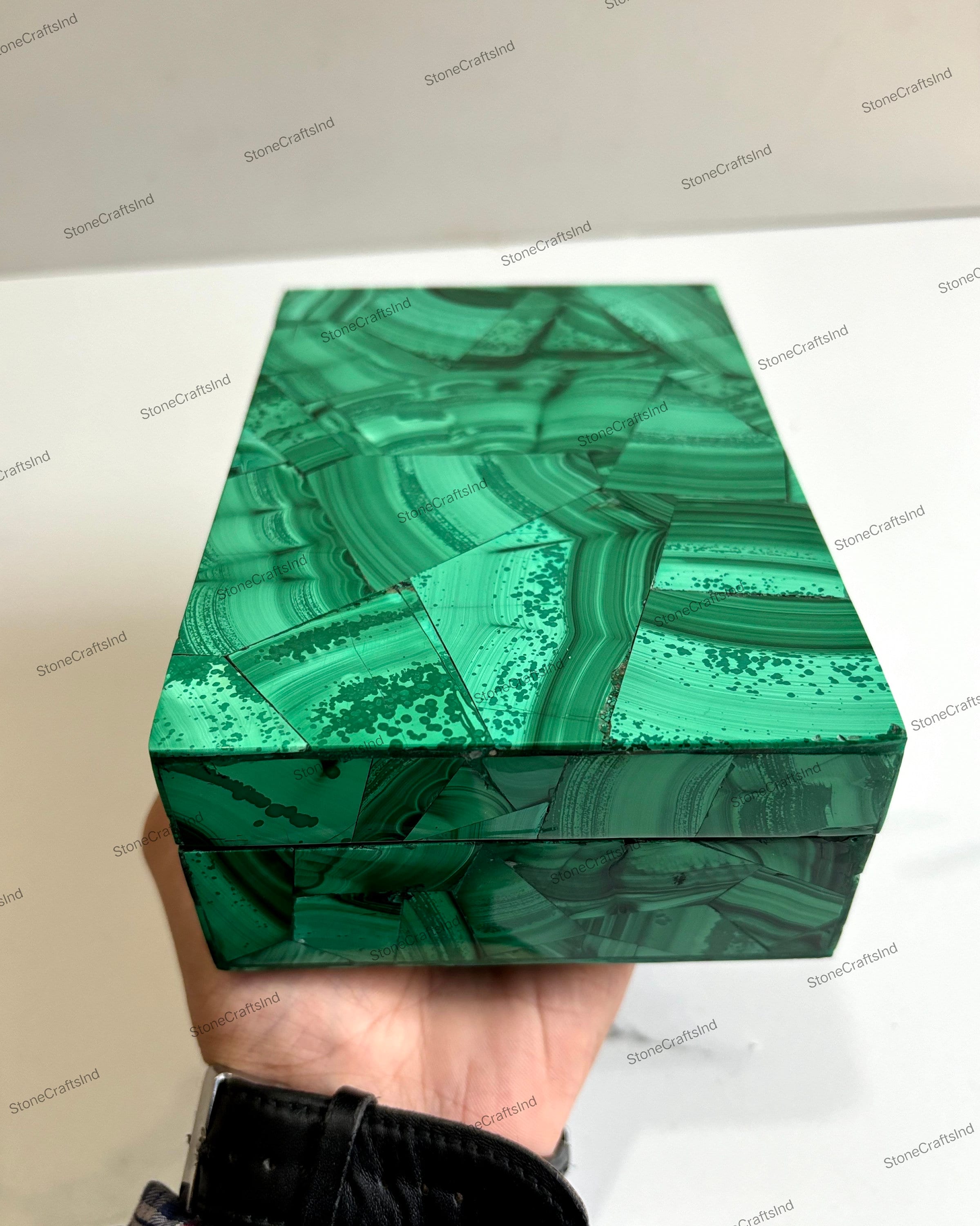 Malachite Jewelry Box, Malachite Stone Random Work Multi Utility Box ...