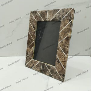 Handmade Italian Marble Picture Frame, Gem Stone Inlay - Etsy