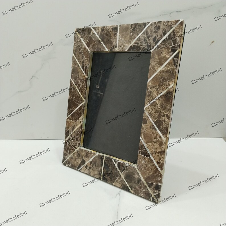 Handmade Italian Marble Picture Frame, Gem Stone Inlay - Etsy