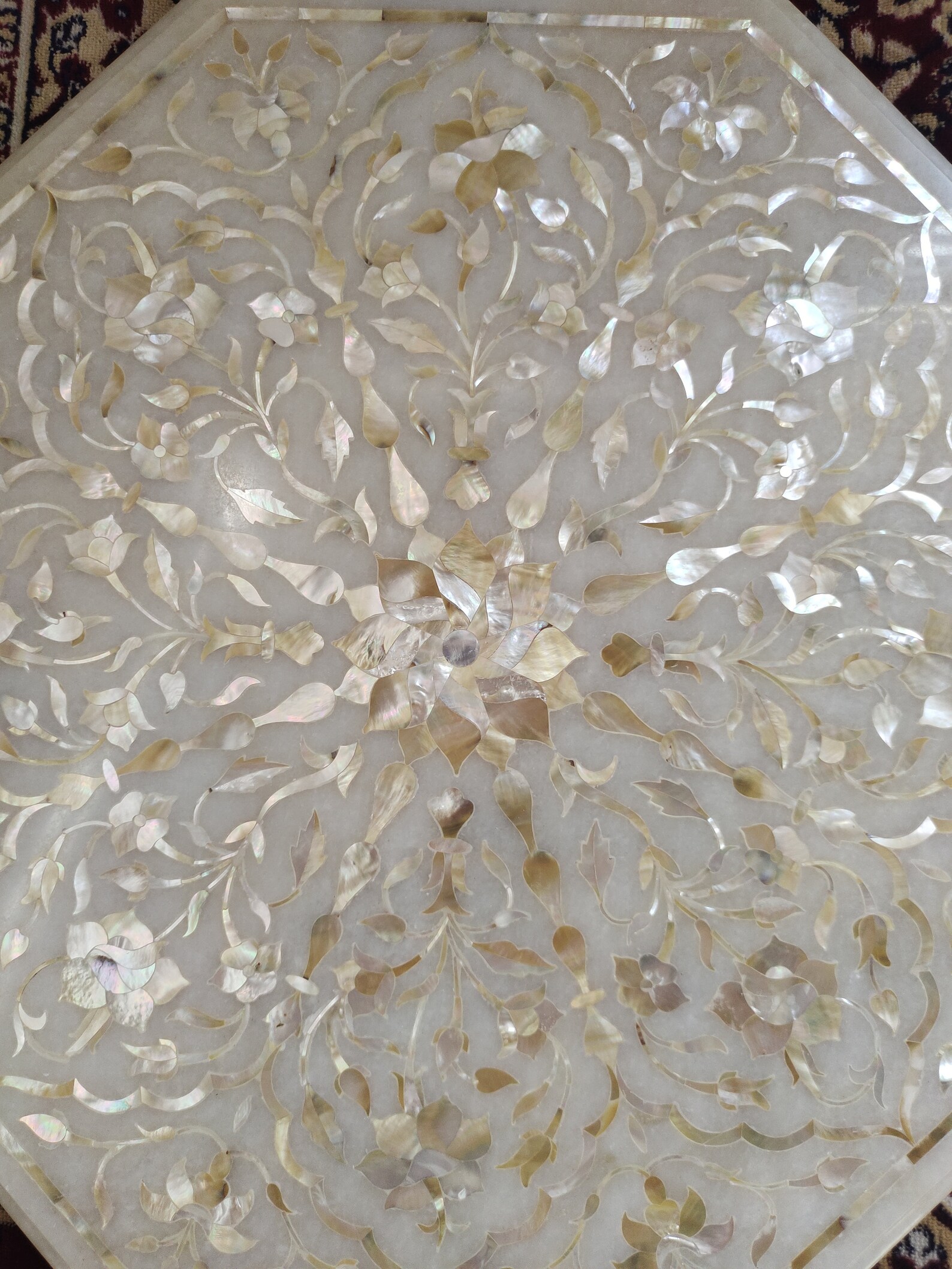 24 Beautiful Mother of Pearl Inlay Table Top / Marble Inlay Coffee ...