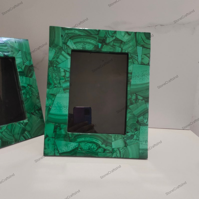 Natural Malachite Gemstone Picture Frame, Handmade Home Decor - Etsy