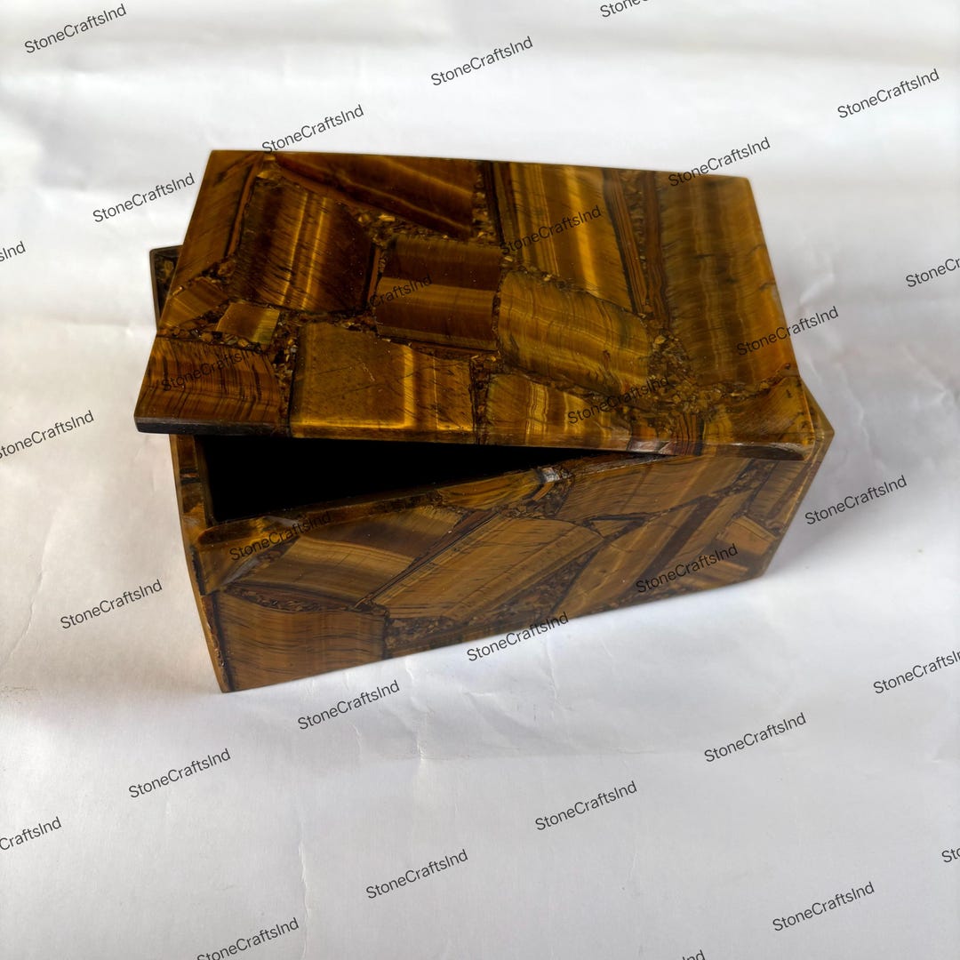 Tiger Eye Jewelry Box | Handmade Rectangle Storage Organization Box - Etsy