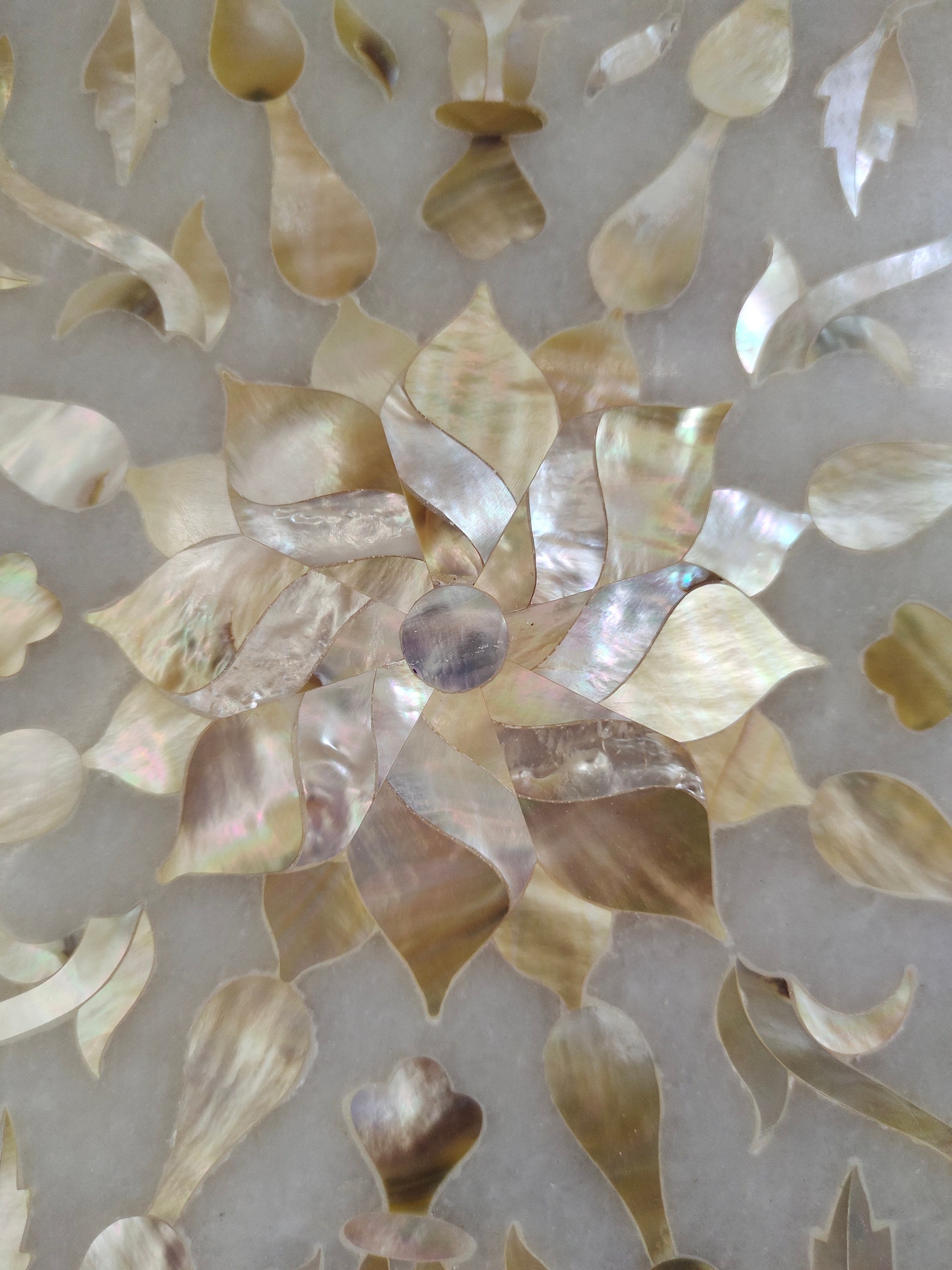 24 Beautiful Mother of Pearl Inlay Table Top / Marble Inlay Coffee ...