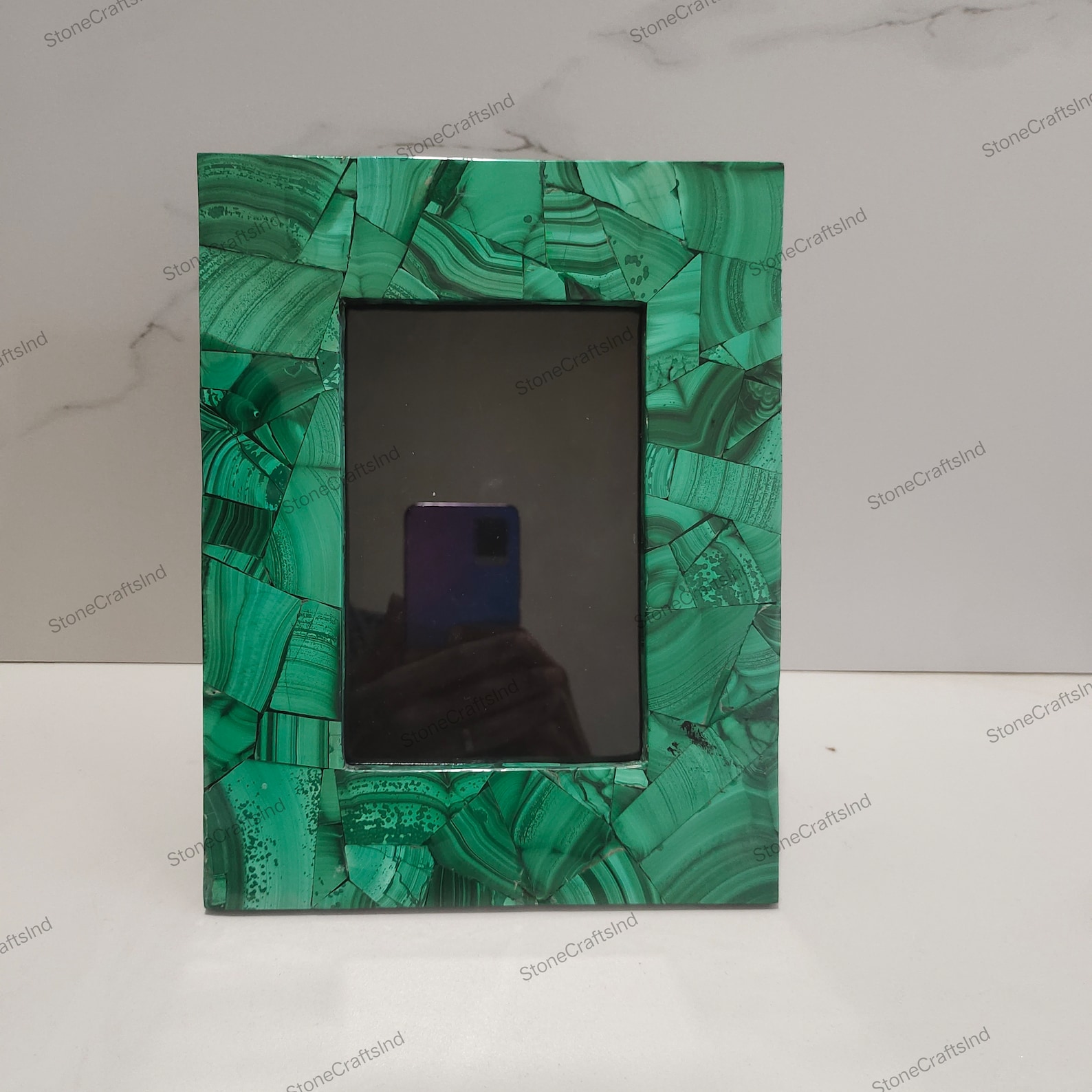 Natural Malachite Gemstone Picture Frame, Handmade Home Decor - Etsy