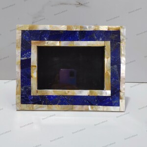 Lapis Lazuli & Mother of Pearl Picture Frame / Natural Gemstones Photo ...