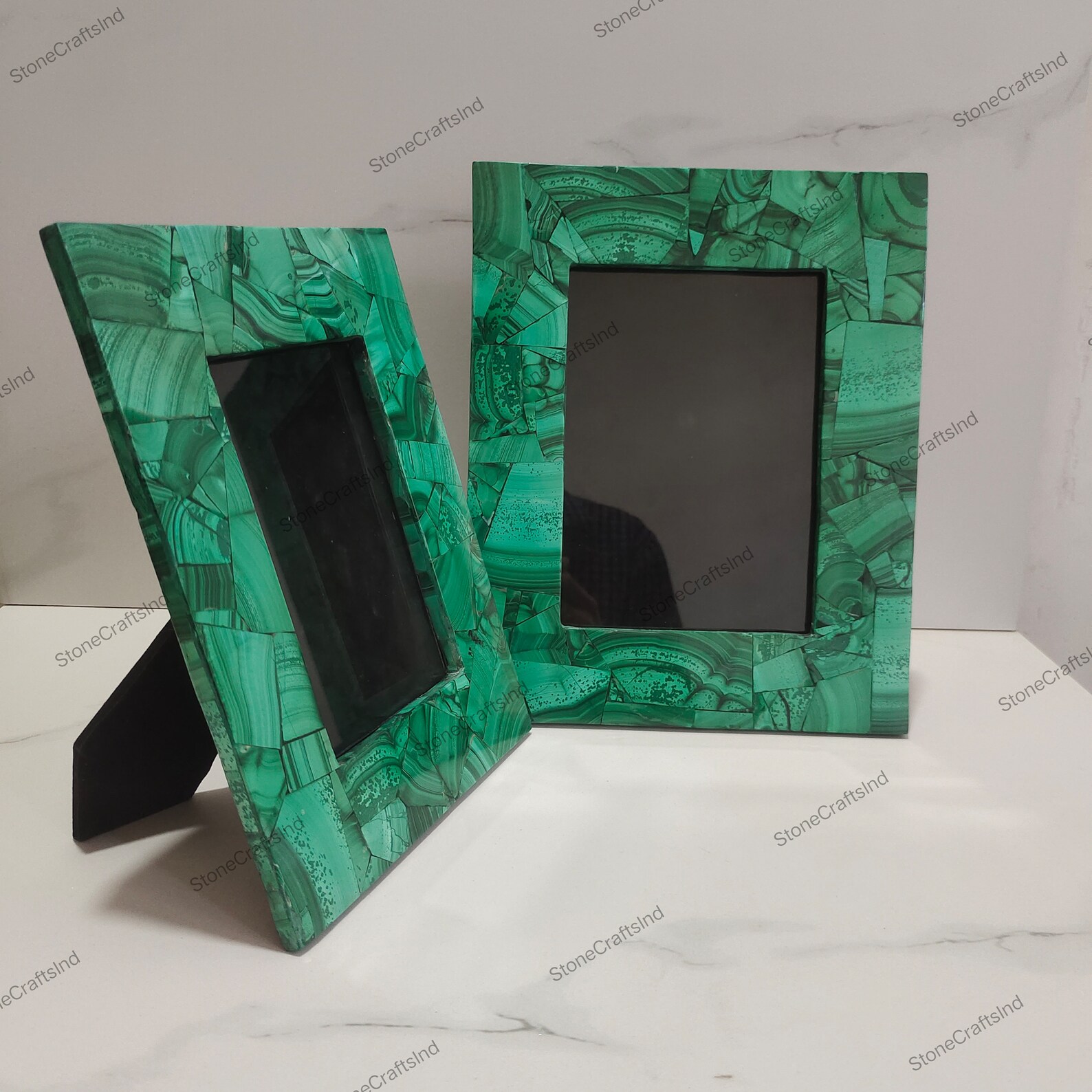Natural Malachite Gemstone Picture Frame, Handmade Home Decor - Etsy