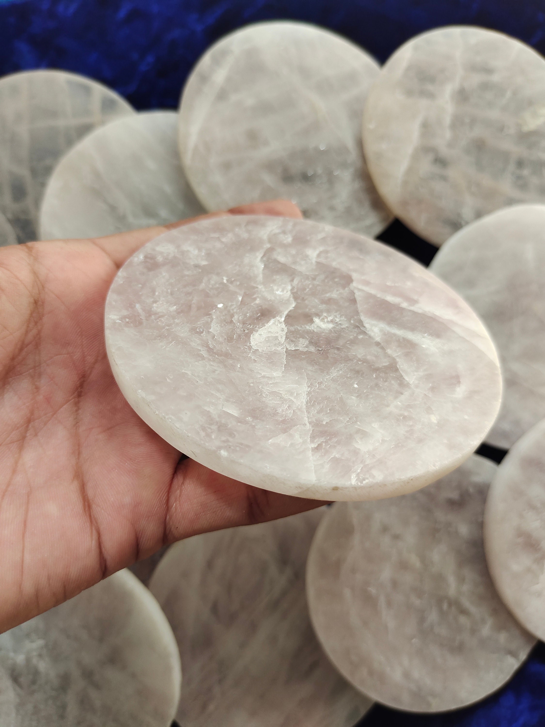 Natural Rose Quartz Gemstone Coaster / Crystal Stone Coaster / Round ...