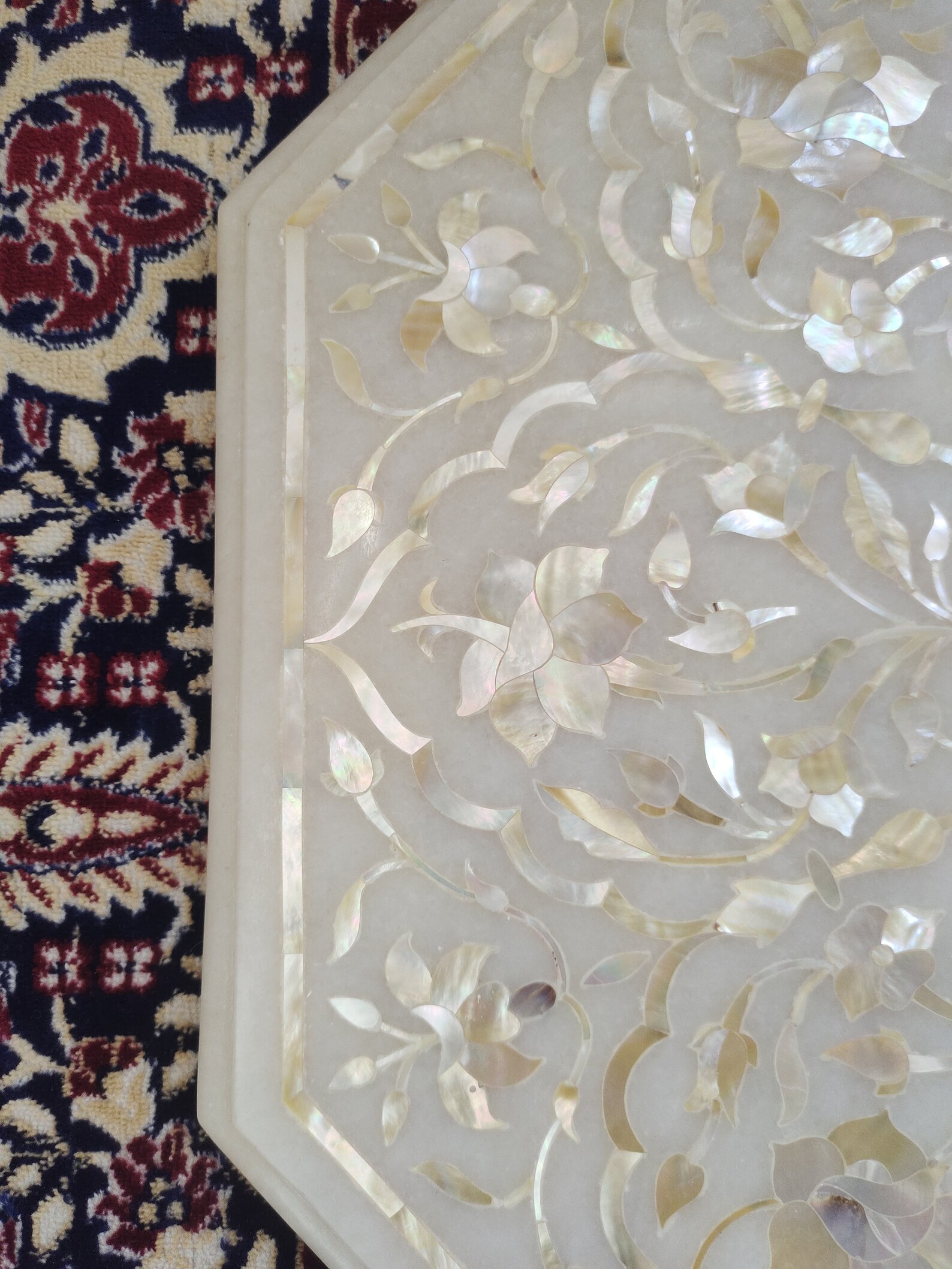 24 Beautiful Mother of Pearl Inlay Table Top / Marble Inlay Coffee ...