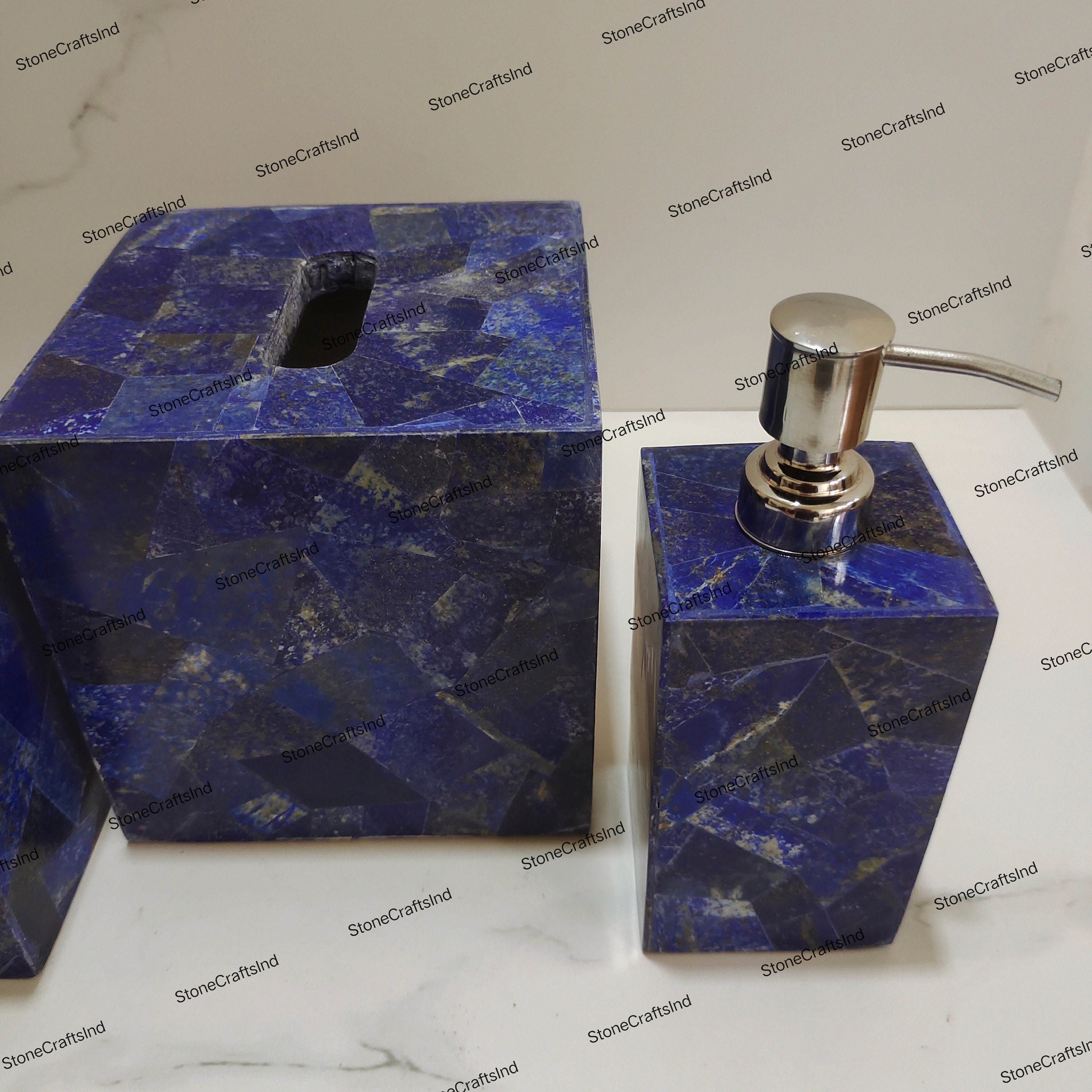 Lapis Lazuli Bathroom Accessories Set 3 Piece Lapis Lazuli - Etsy