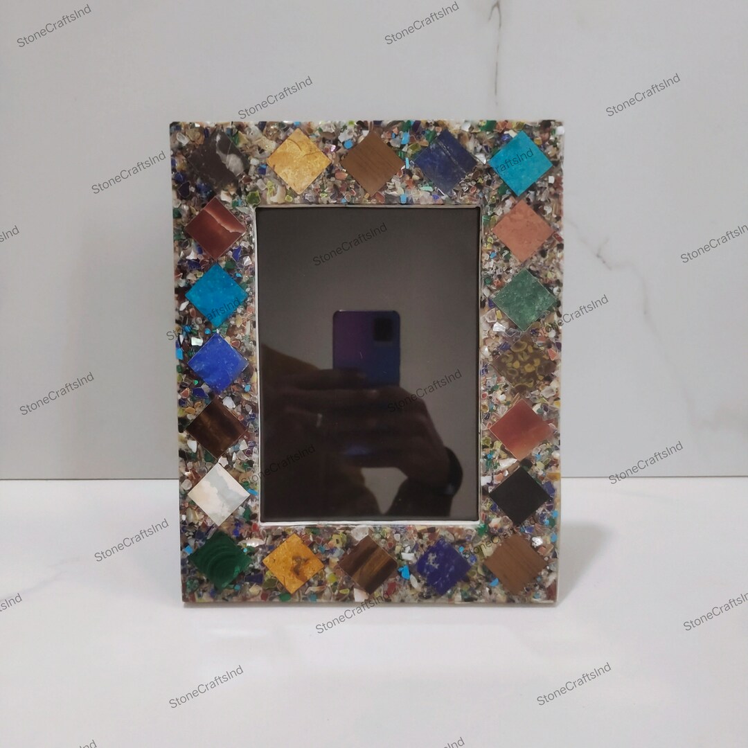 Natural Gemstones Picture Frame / Family Photo Frame / Unique Handmade ...