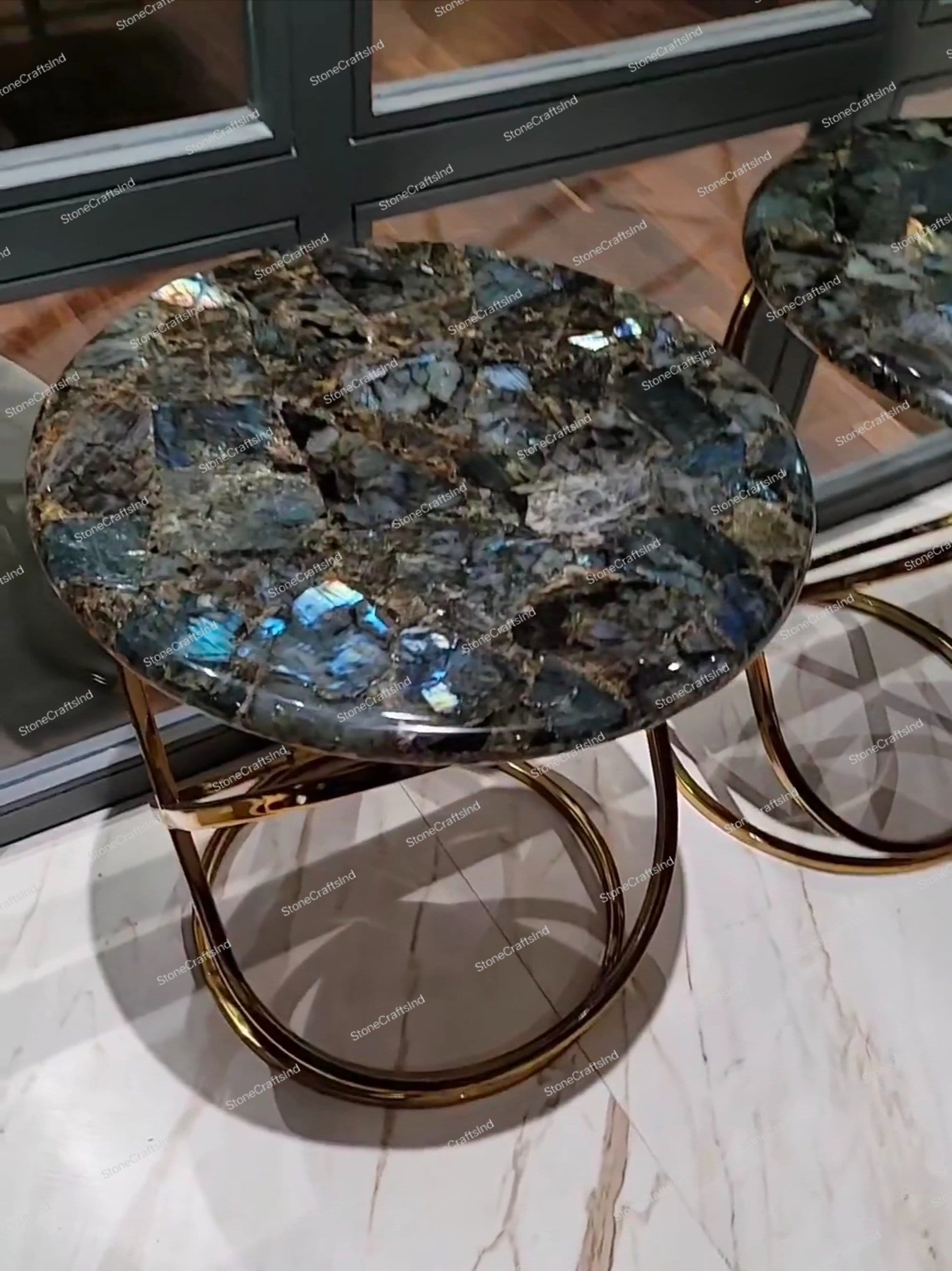 Labradorite Round Coffee Dining Table Top, Labradorite Stone Sofa ...