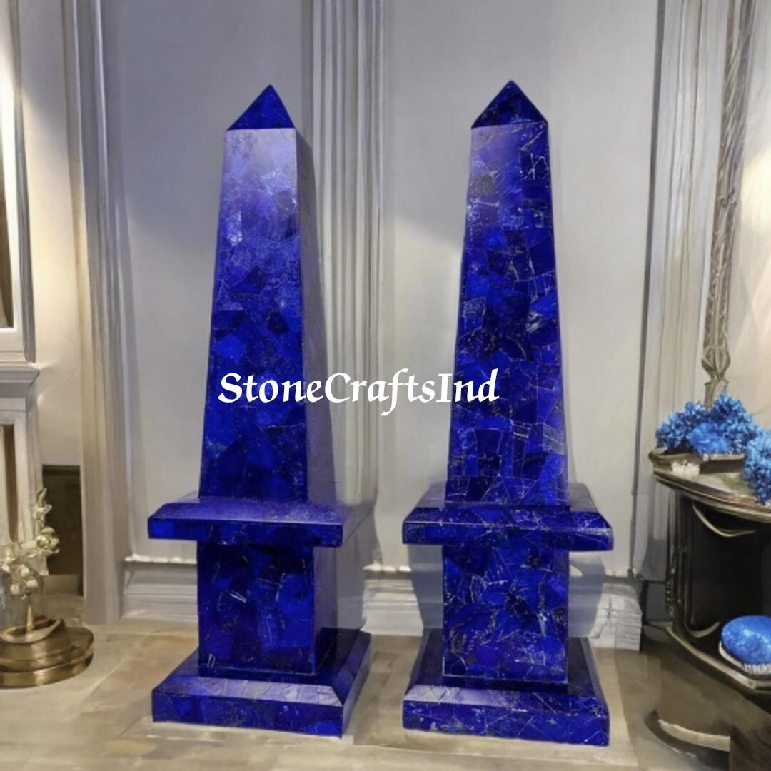 Handmade Lapis Lazuli Obelisks, Set of 2, Home Decor - Etsy