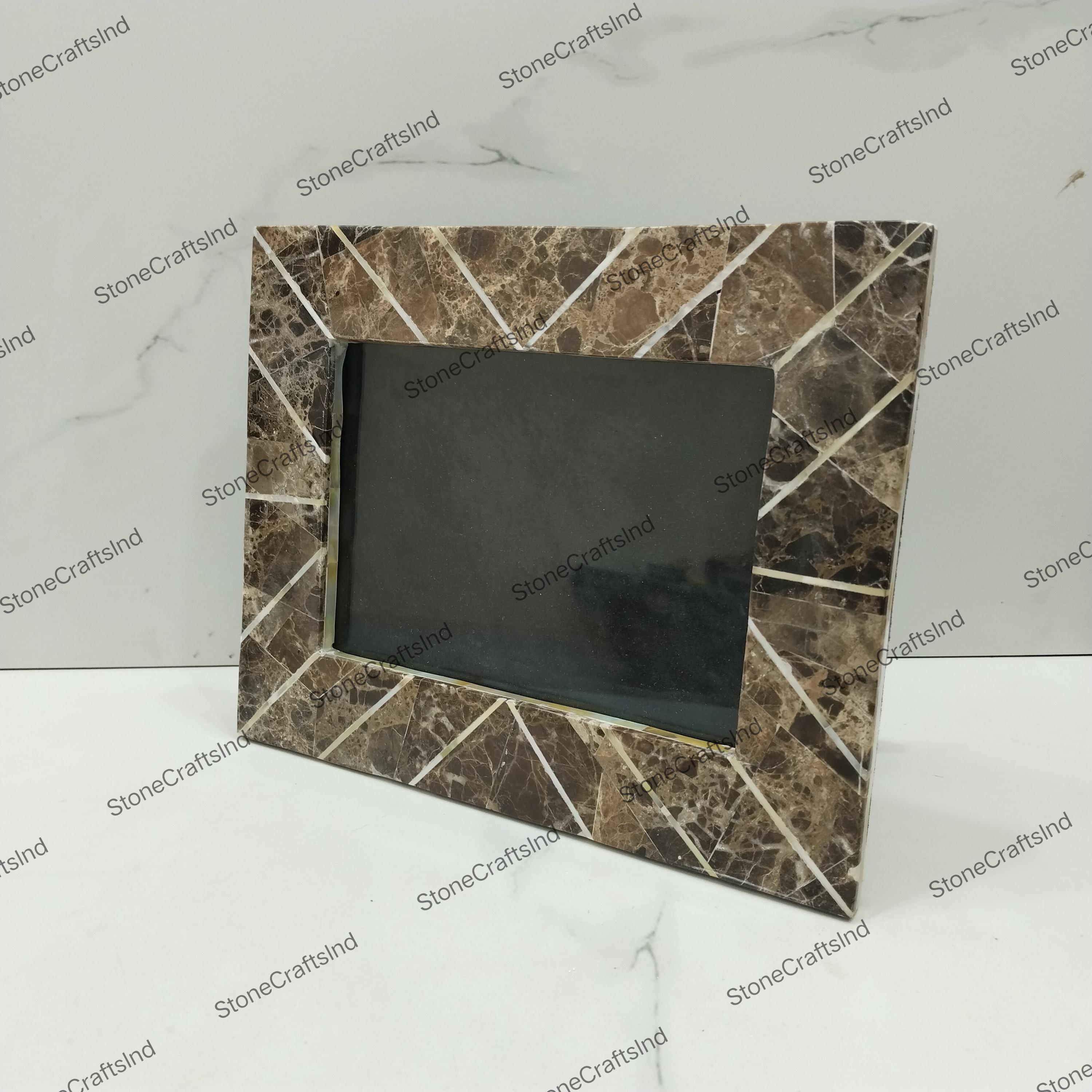 Handmade Italian Marble Picture Frame, Gem Stone Inlay - Etsy