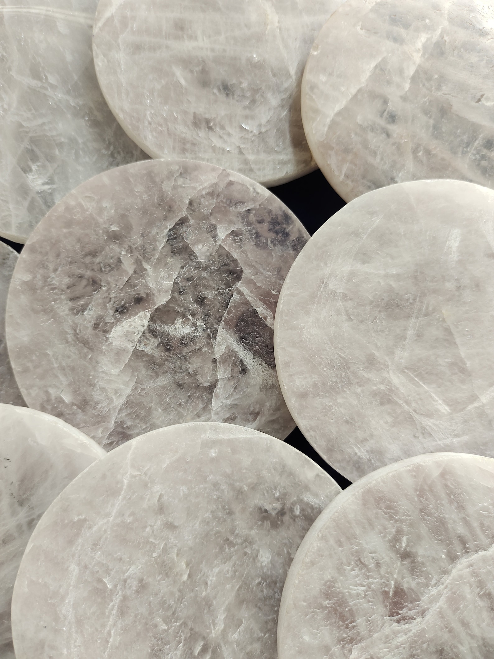 Natural Rose Quartz Gemstone Coaster / Crystal Stone Coaster / Round ...