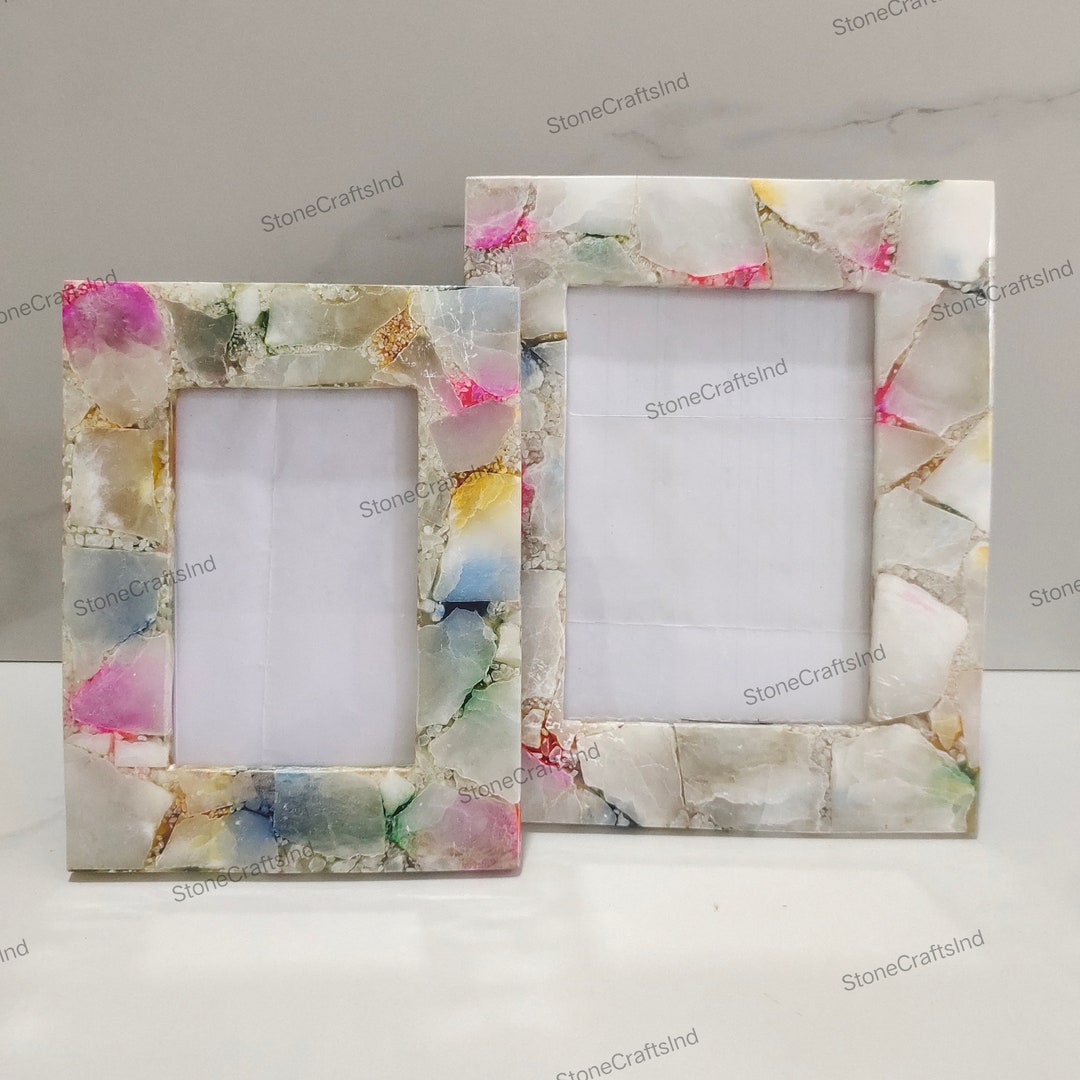 Handmade Colorful Marble Photo Frame With Epoxy Resin - Etsy