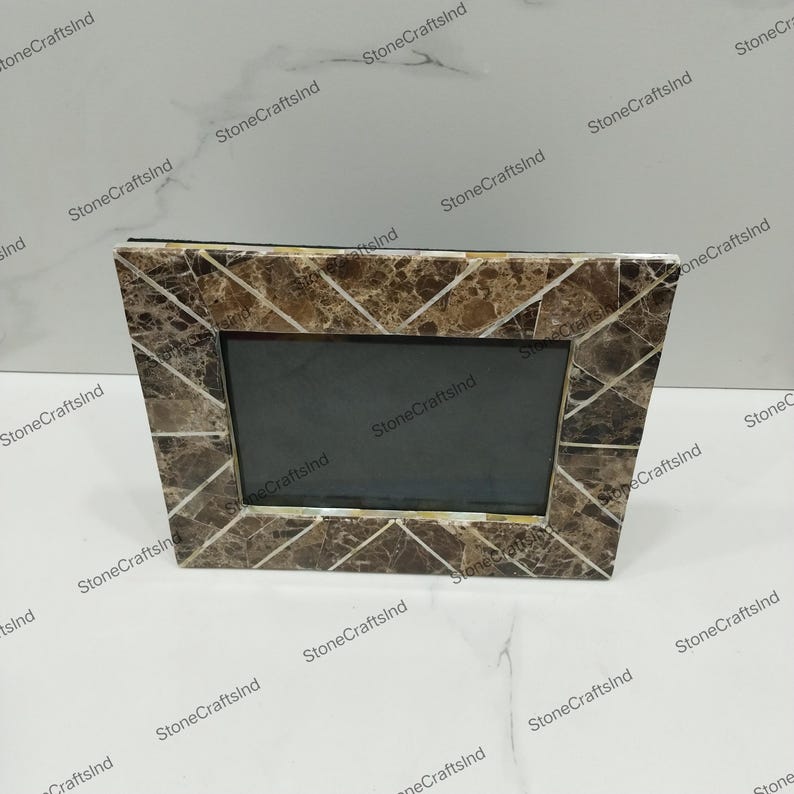 Handmade Italian Marble Picture Frame, Gem Stone Inlay - Etsy