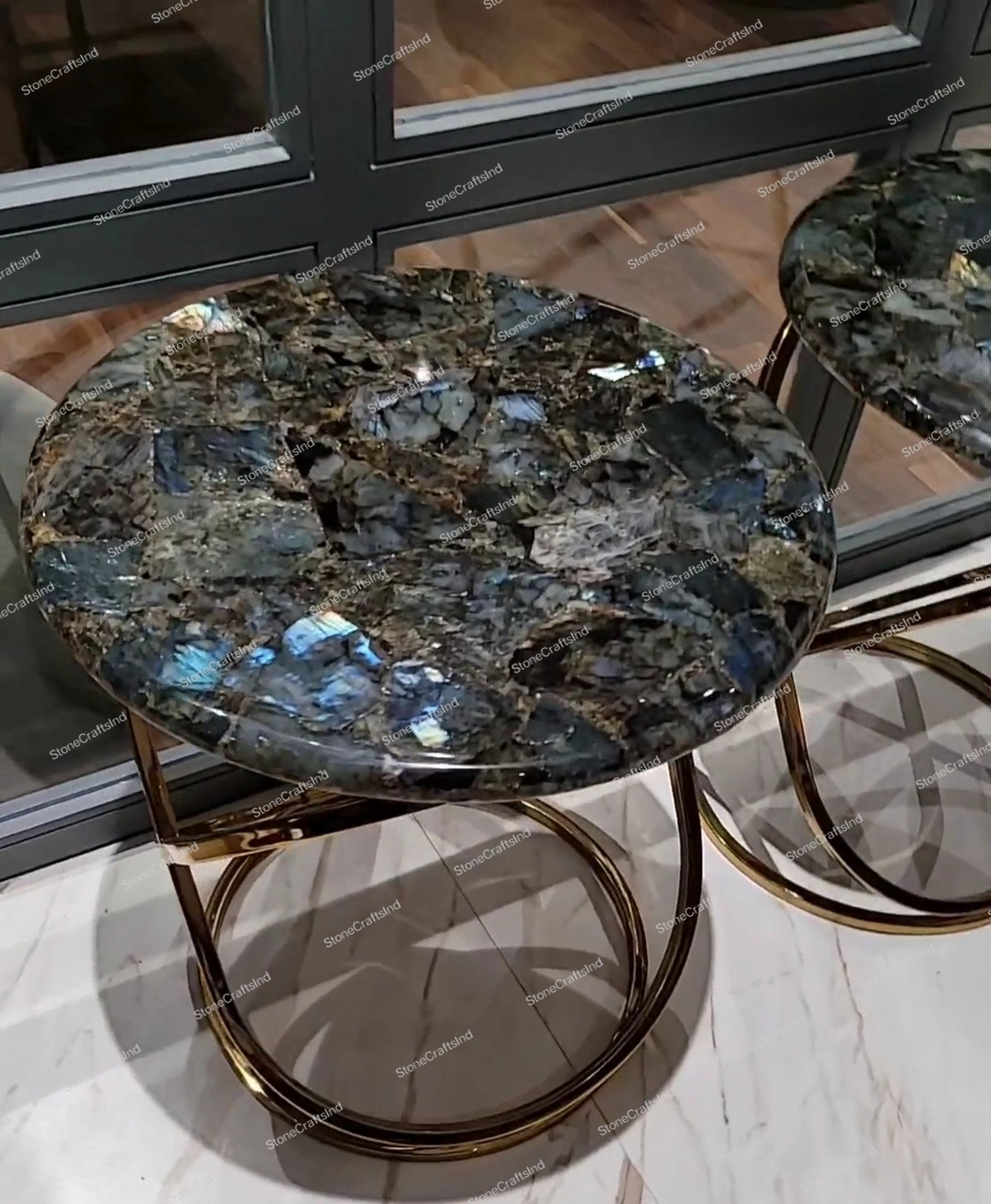 Labradorite Round Coffee Dining Table Top, Labradorite Stone Sofa ...
