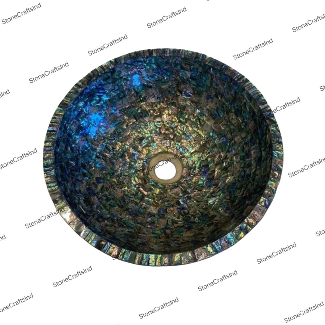 Abalone Sink / Handmade Random Work Abalone Shell Bathroom Counter Top ...