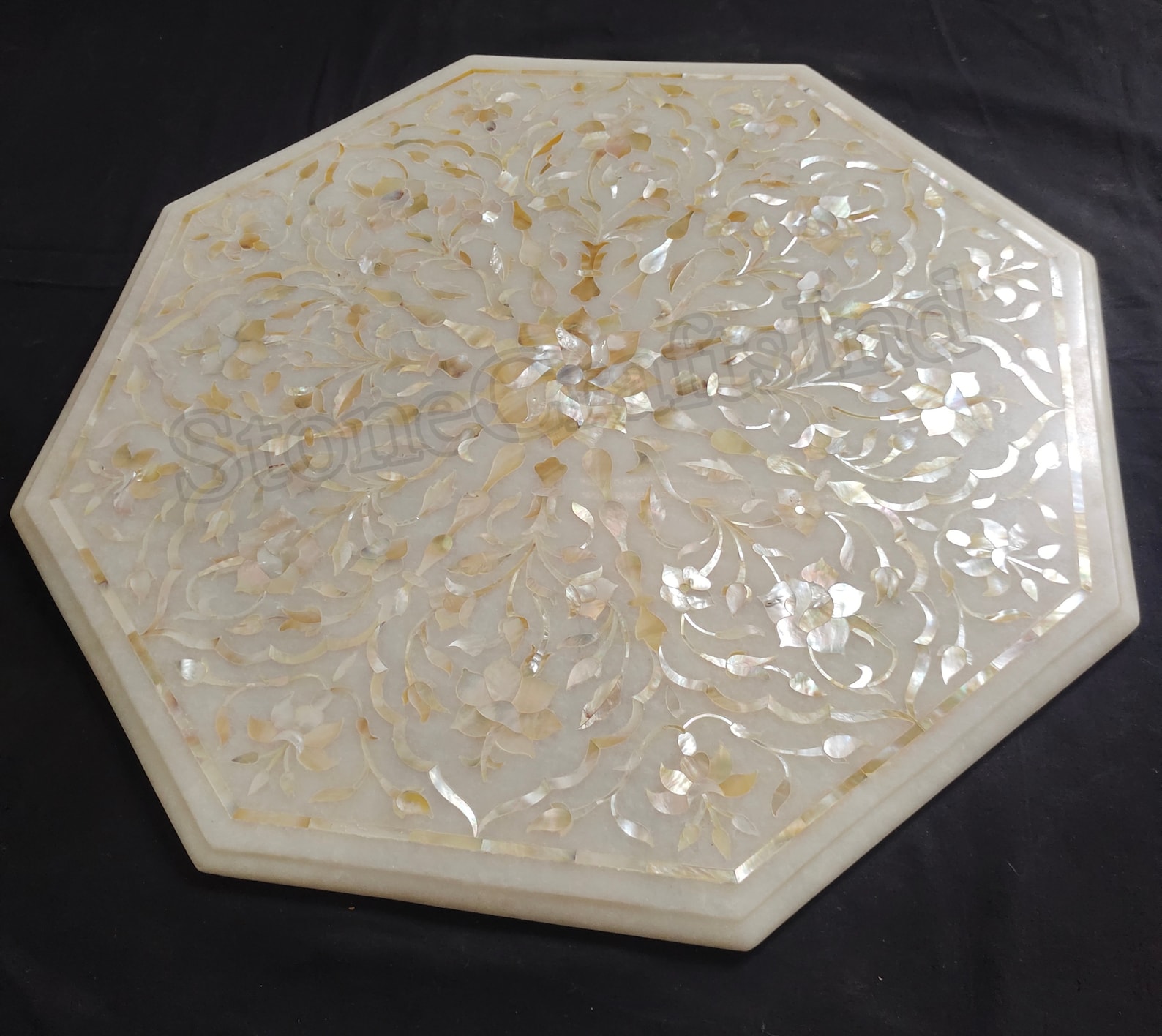 24 Beautiful Mother of Pearl Inlay Table Top / Marble Inlay Coffee ...