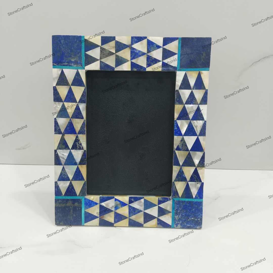 Lapis Lazuli & Mop Picture Frame / Handmade Gemstones Random Work Photo ...