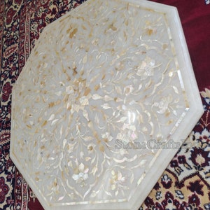 24 Beautiful Mother of Pearl Inlay Table Top / Marble Inlay Coffee ...