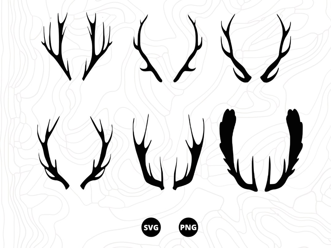 SVG Cuernos de ciervo, SVG Cuernos de ciervo, Ciervo dibujado Ciervo ...
