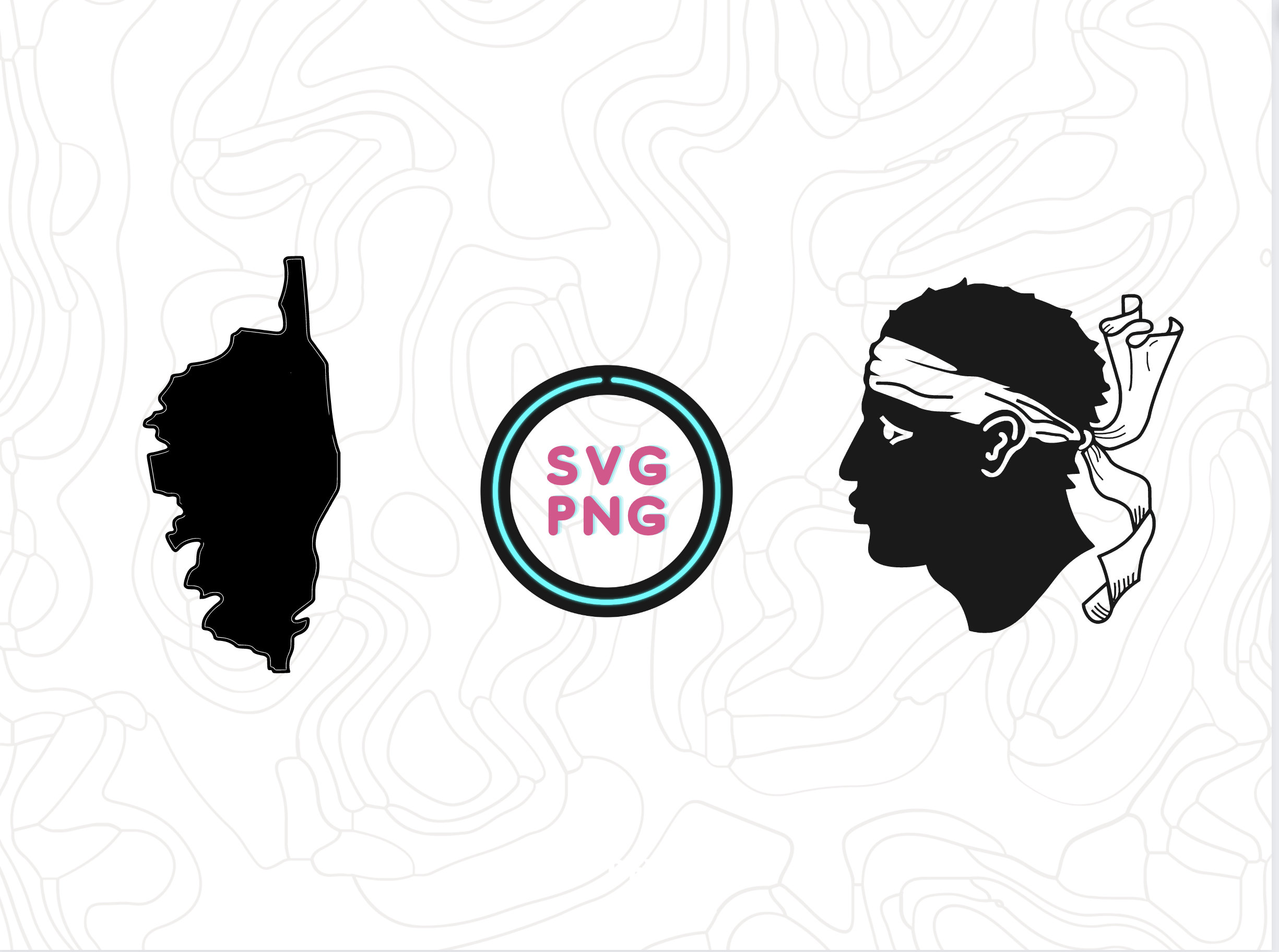 Tête de Maure SVG, corse SVG, Carte SVG, Téléchargement svg, corsica ...