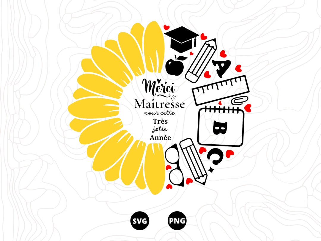 Merci Maîtresse SVG, Merci SVG, Maîtresse SVG, Téléchargement svg, png ...