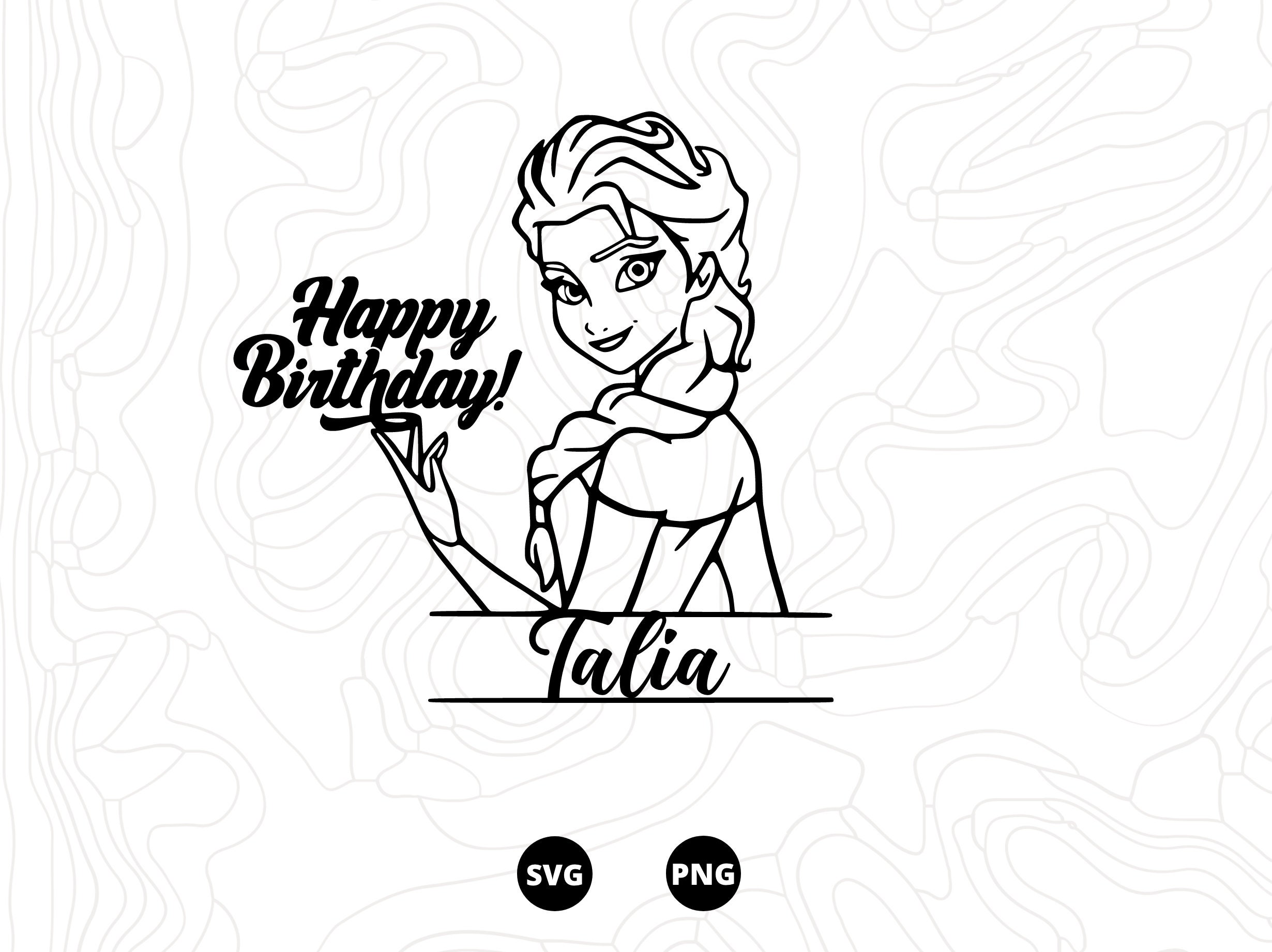 Elsa SVG, Frozen Svg,birthday First Name, Cartoon Character Svg ...