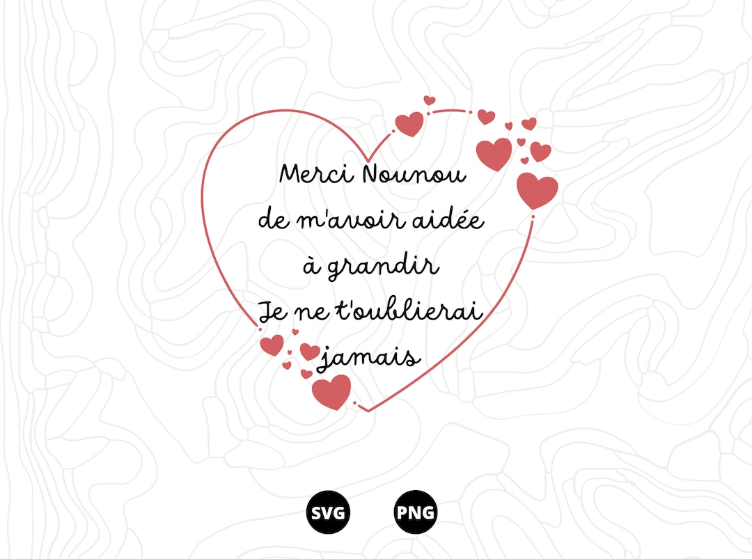 Merci Nounou SVG, Merci SVG, Nounou d'ecole SVG, Téléchargement svg ...