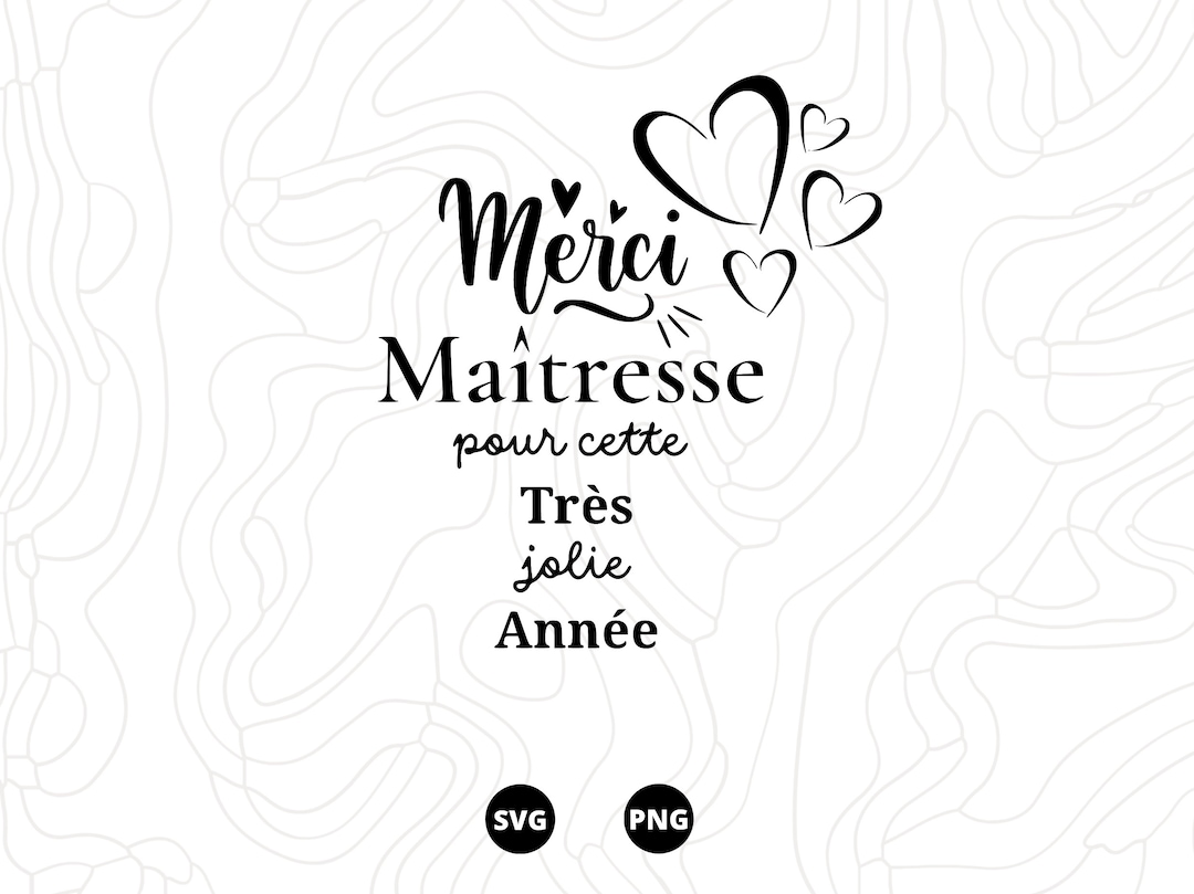Merci Maîtresse SVG, Merci SVG, Maîtresse SVG, Téléchargement svg, png ...