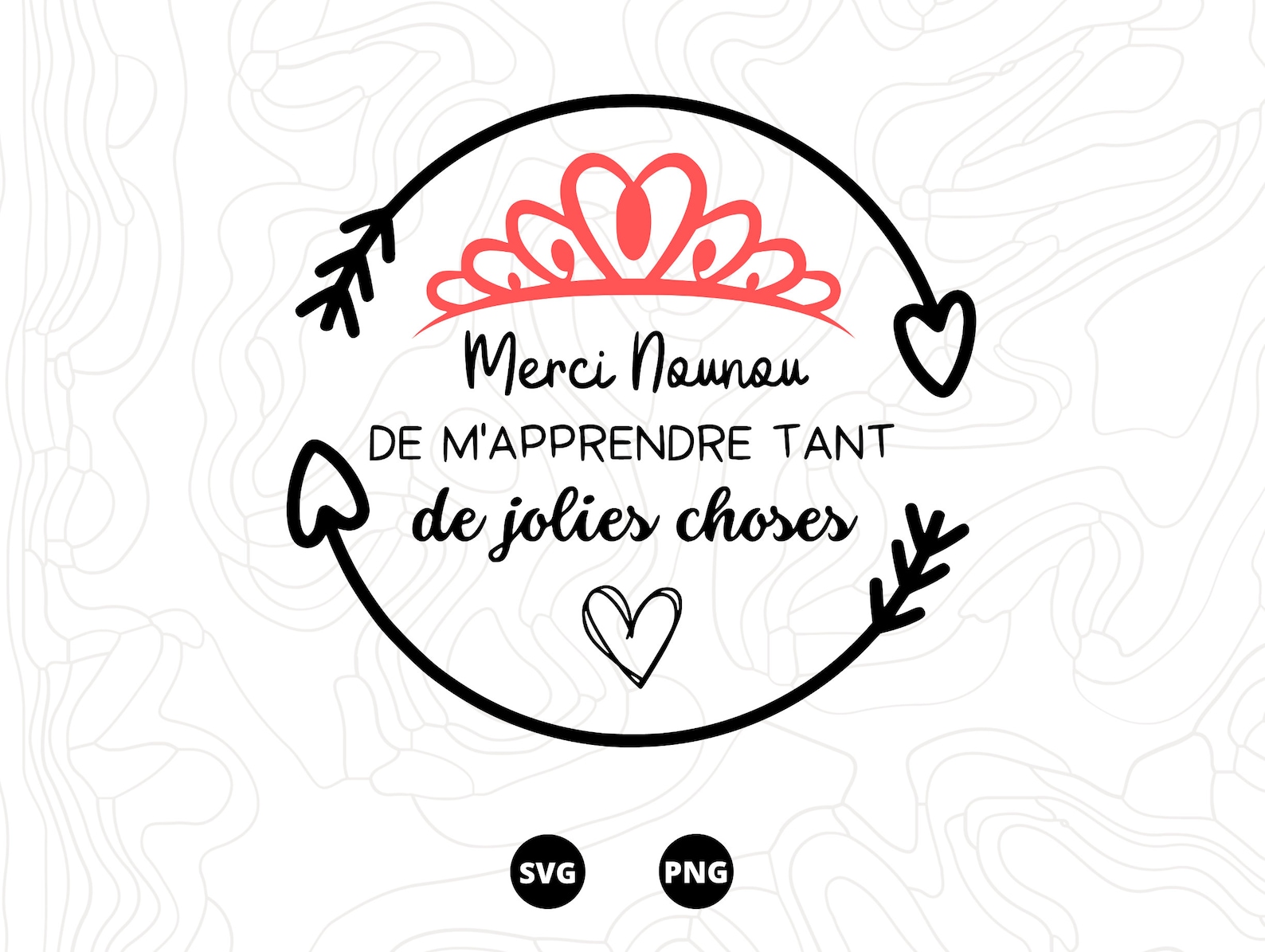 Merci Nounou SVG Merci SVG Nounou d'ecole SVG - Etsy France