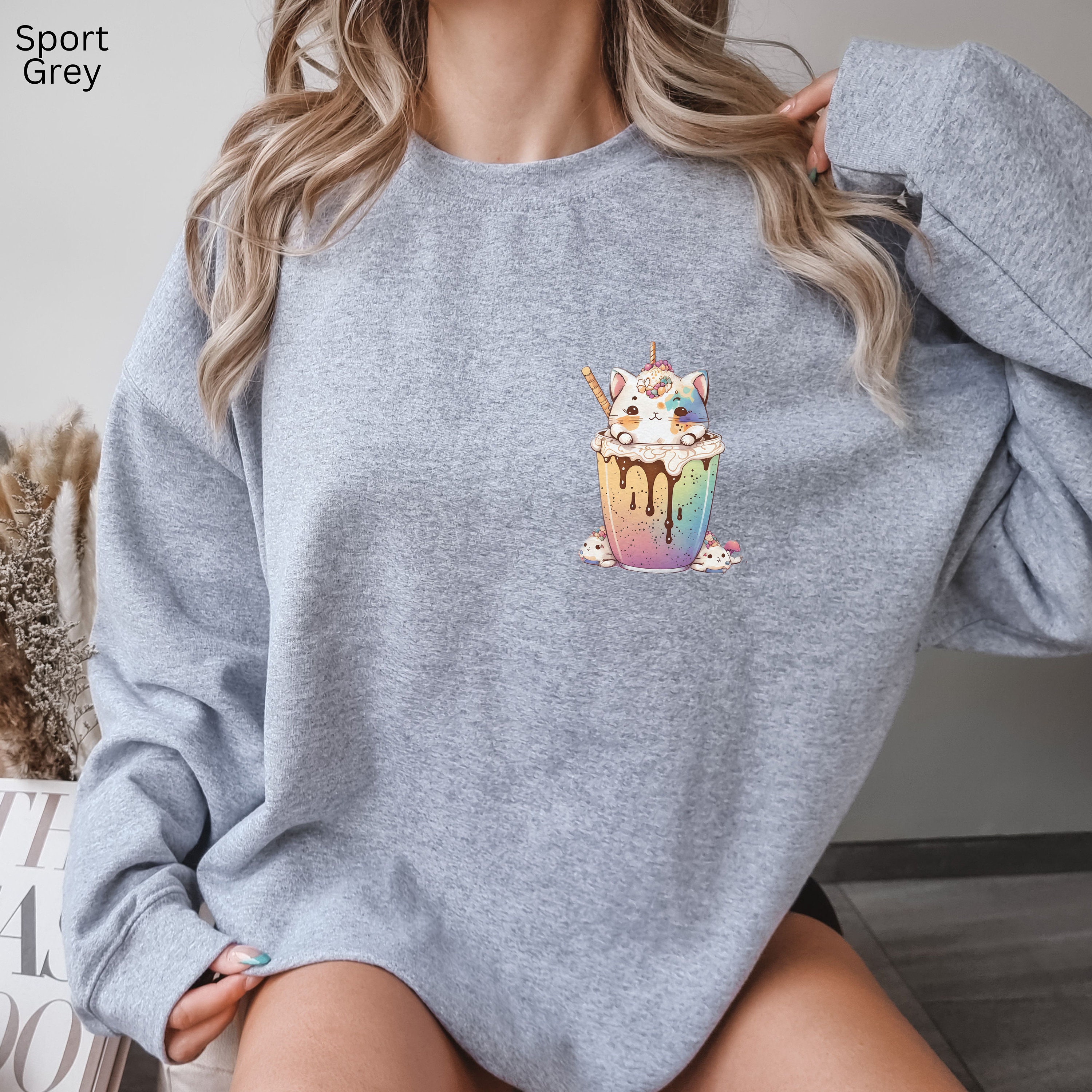 Kawaii Cat Boba Tea Shirt, Bubble Tea Sweatshirt, Cute Boba Tea Lover ...