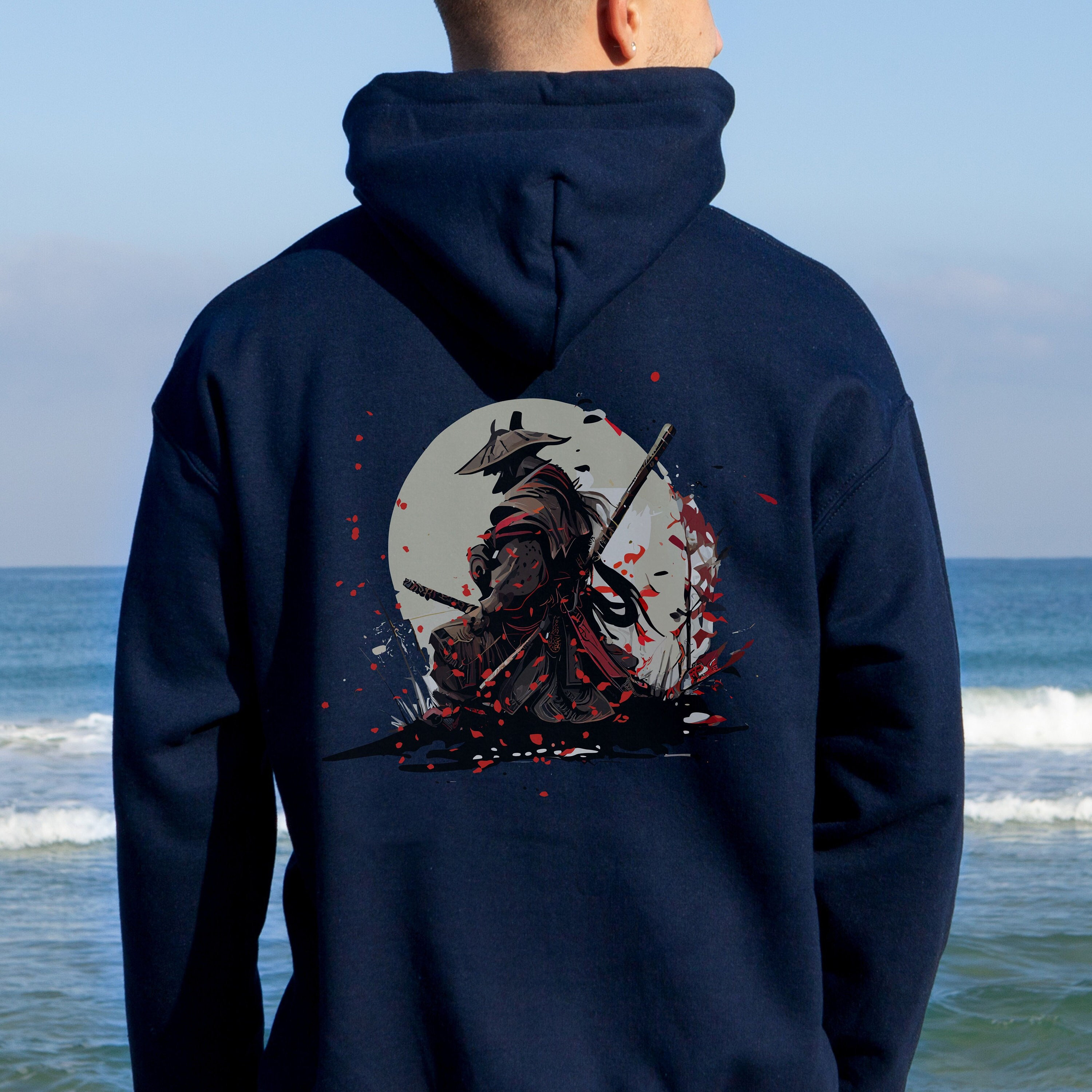 Japanese Streetwear Samurai Hoodie, Japanese Modern Art Shirt, Bushido ...