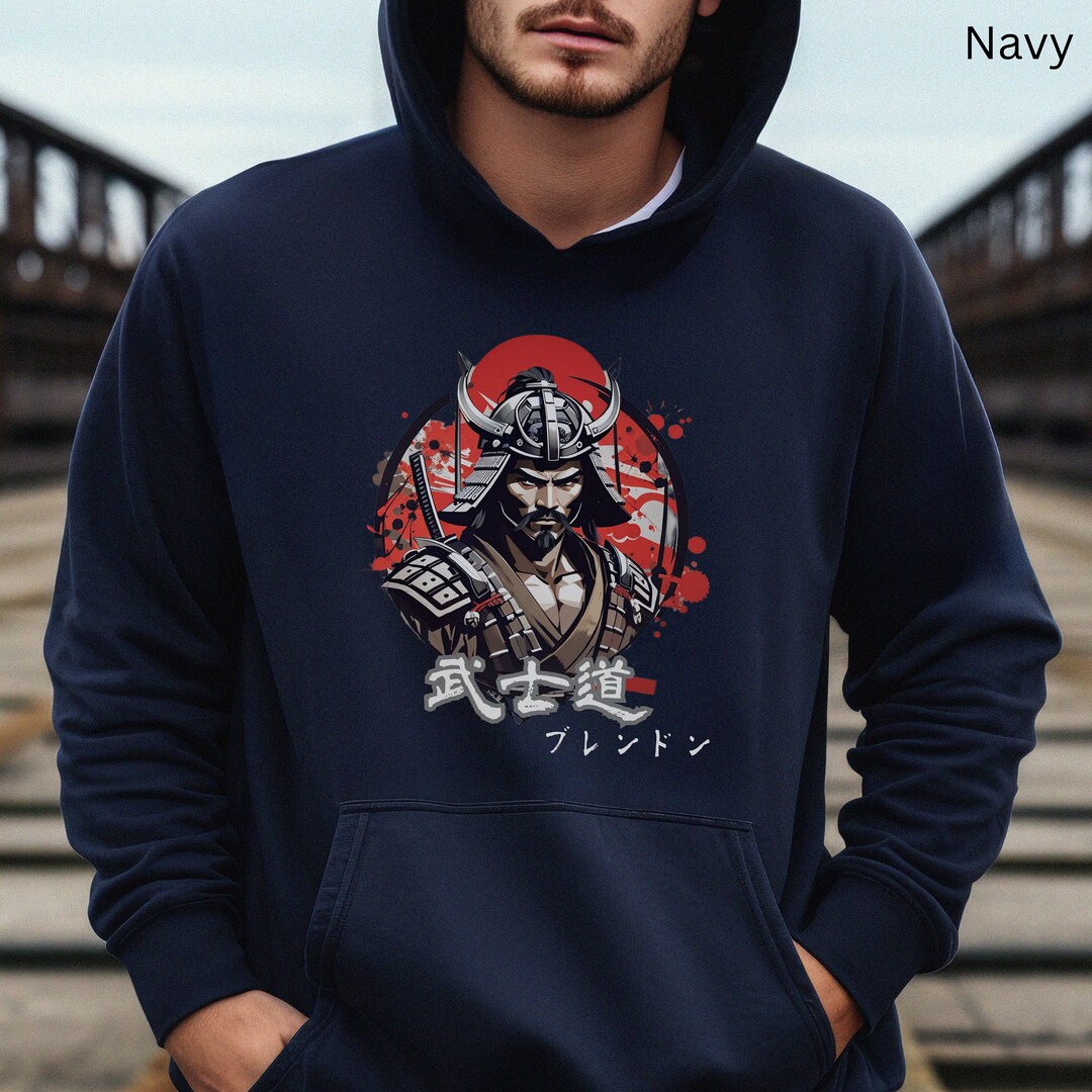 Custom Bushido Kanji Sweatshirt, Japanese Streetwear Samurai Hoodie ...