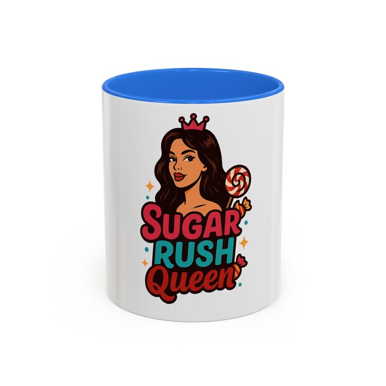 Colorful Sugar Rush Queen Mug: Fun Coffee Cup for Sweet Lovers - Etsy
