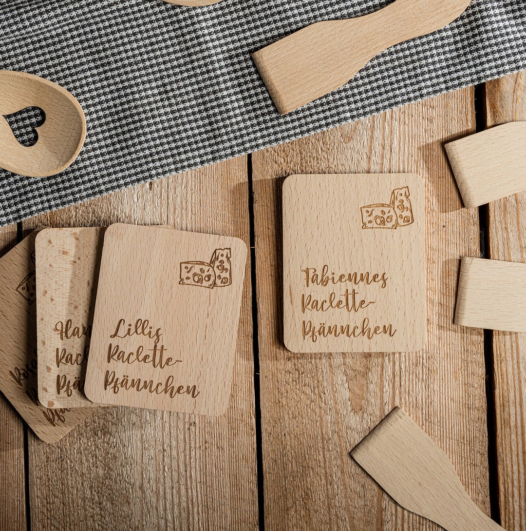 Set of Raclette Boards Scrapers, Personalized, Desired Name, Raclette ...