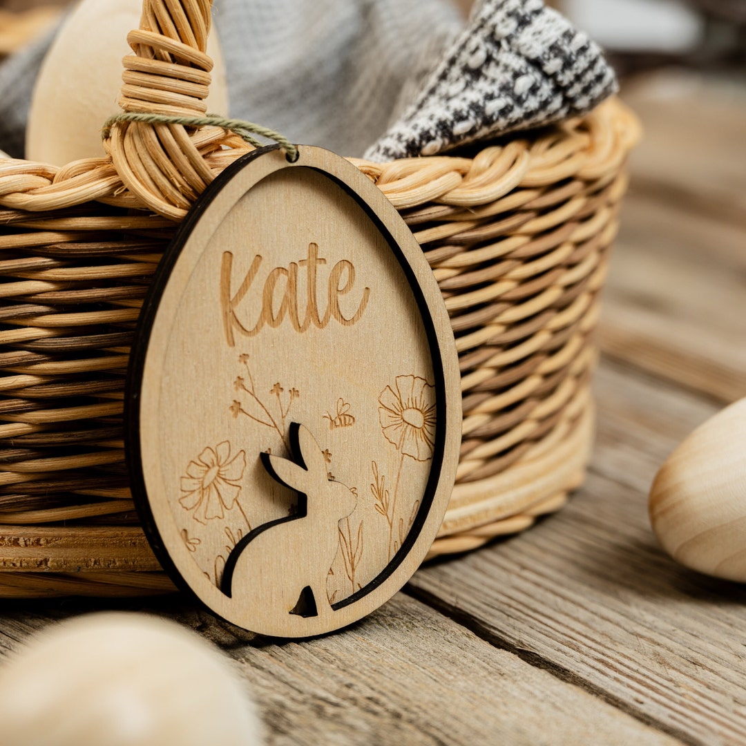 Easter Decoration Personalized Made of Wood, Easter Pendant With Name ...