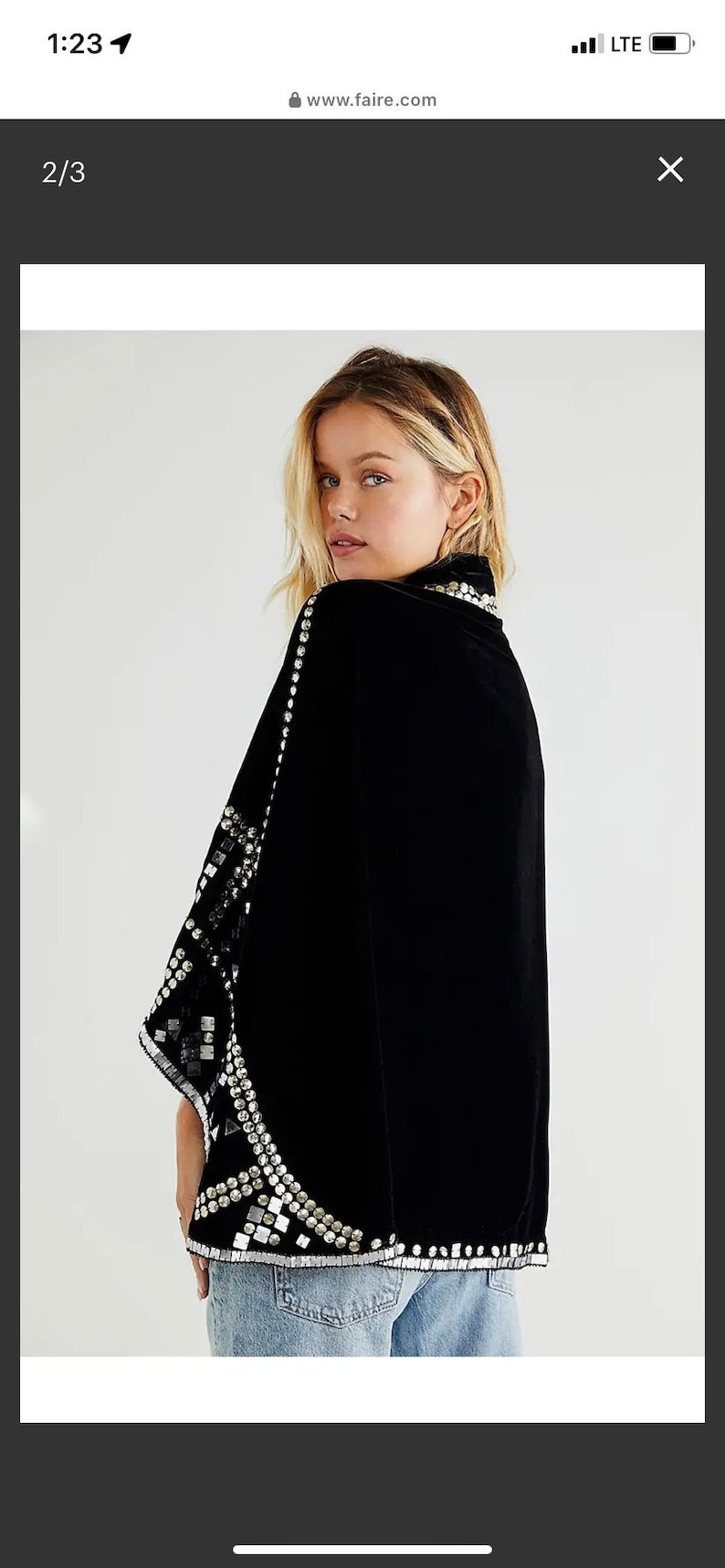 Maya Black Velvet Embellished Capelet Jacket - Etsy