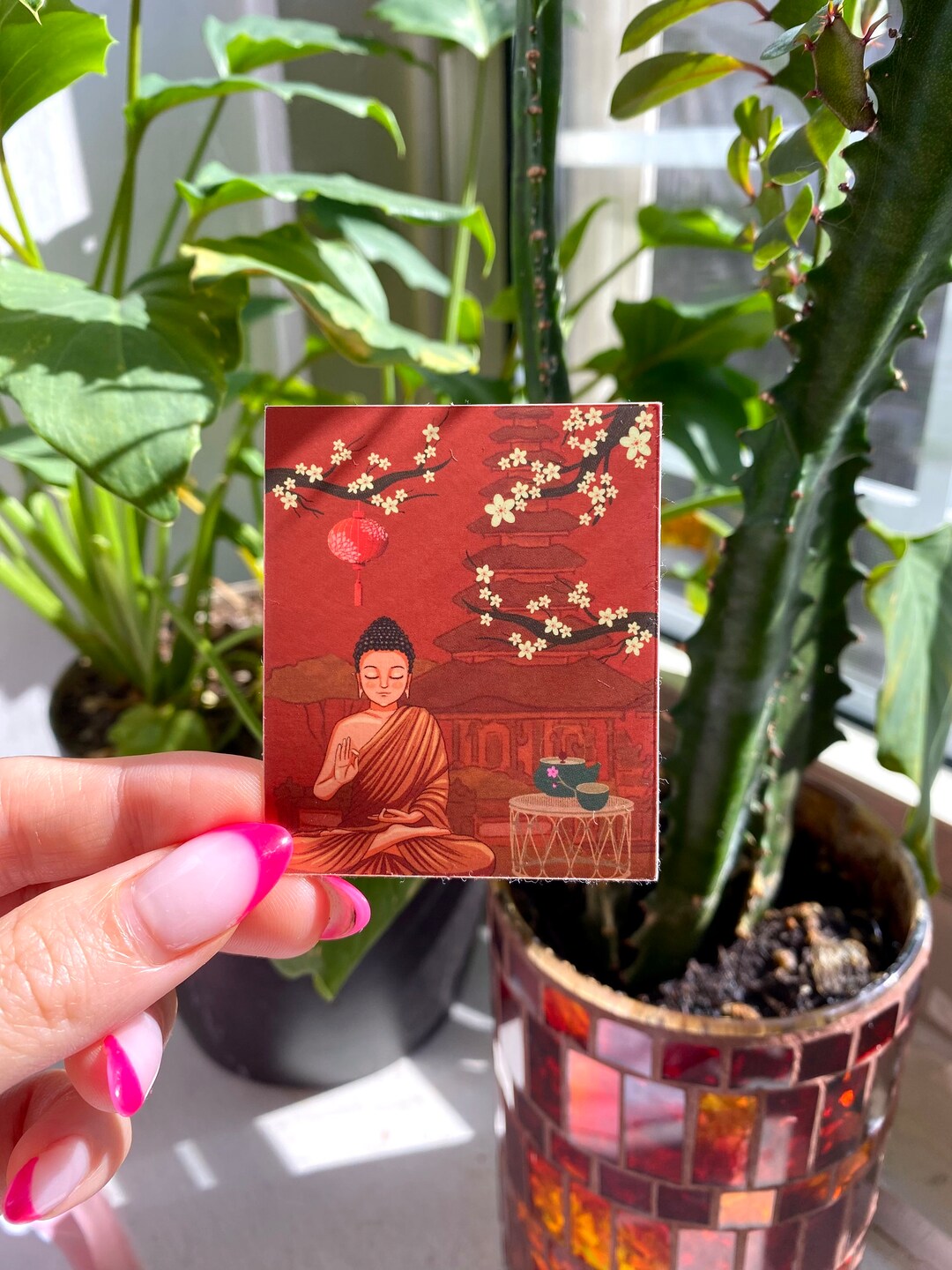 The Red Buddha Vinyl Sticker - Etsy