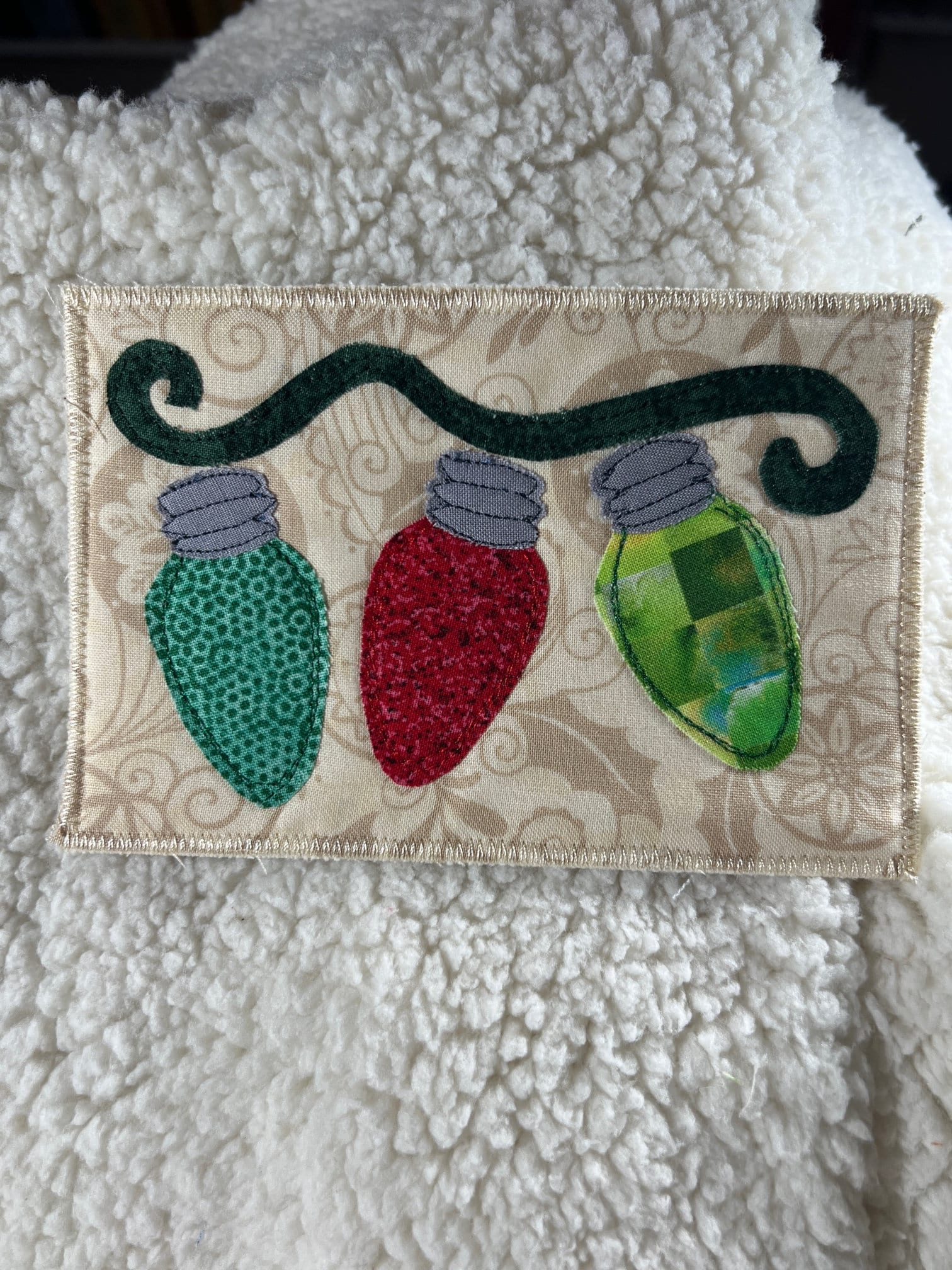 Quilted Postcard Pattern- Fabric Postcard Pattern- Christmas Lights! - Etsy