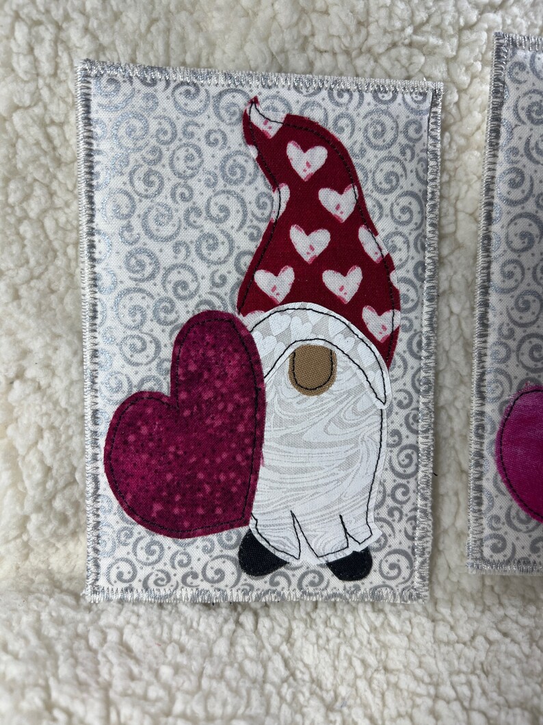 Quilted Postcard Pattern Fabric Postcard Pattern Valentine Gnomes - Etsy