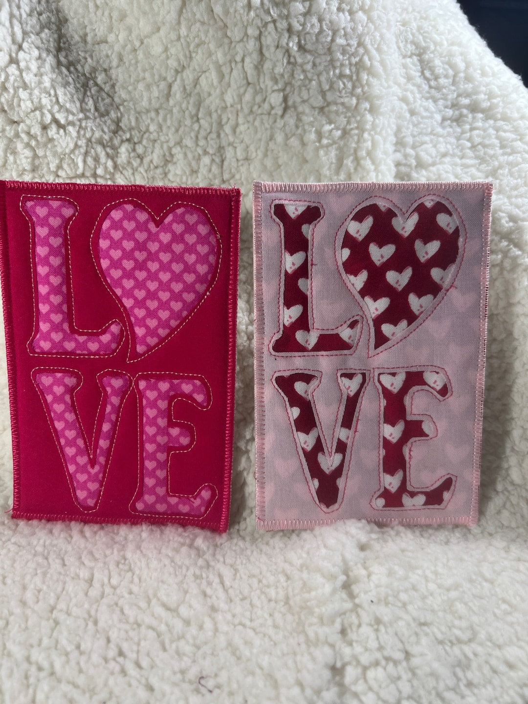 Quilted Postcard Pattern-fabric Postcard Pattern-love Inverted - Etsy