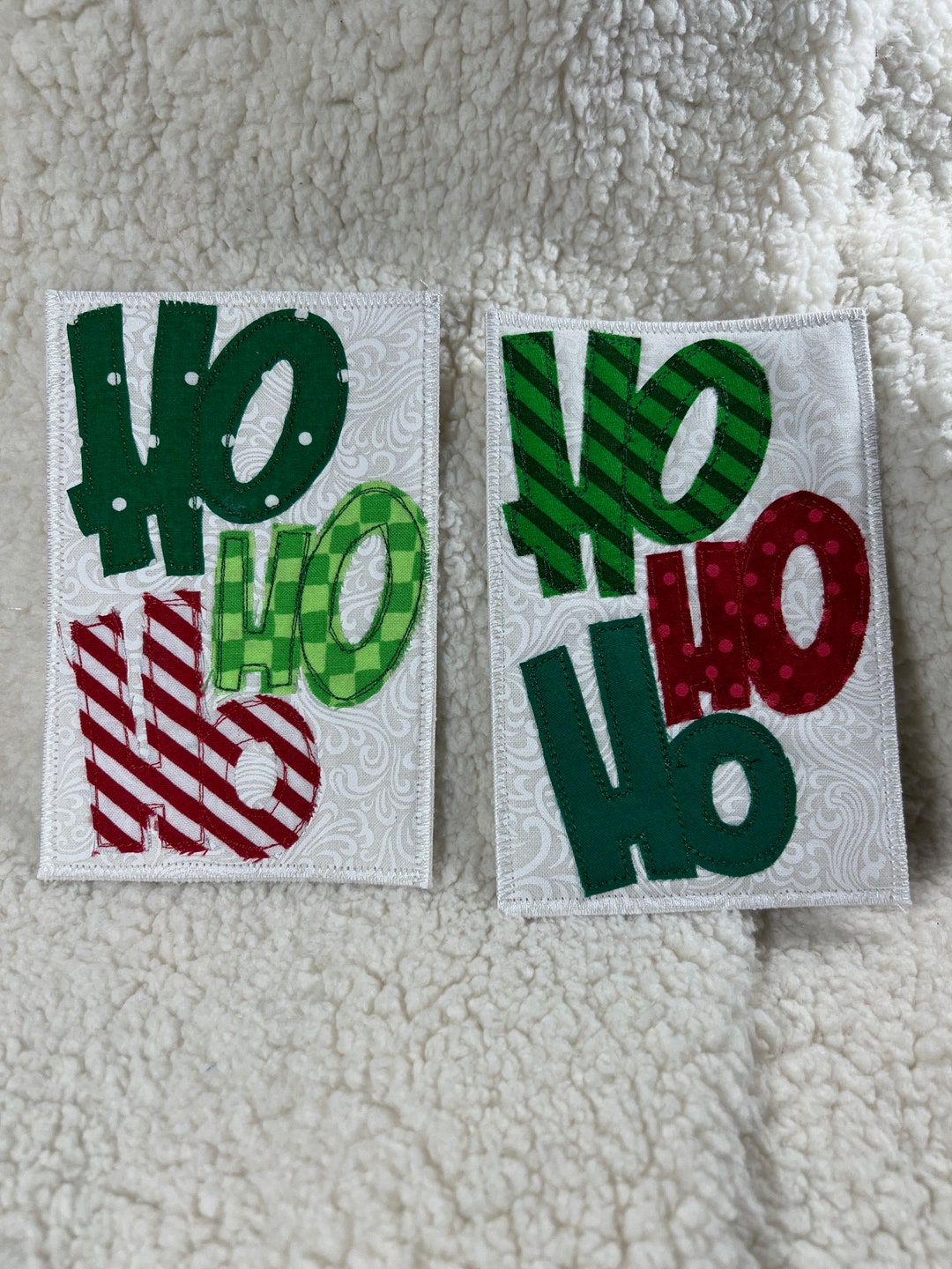 Quilted Postcard Pattern- Fabric Postcard Pattern- Ho Ho Ho! - Etsy