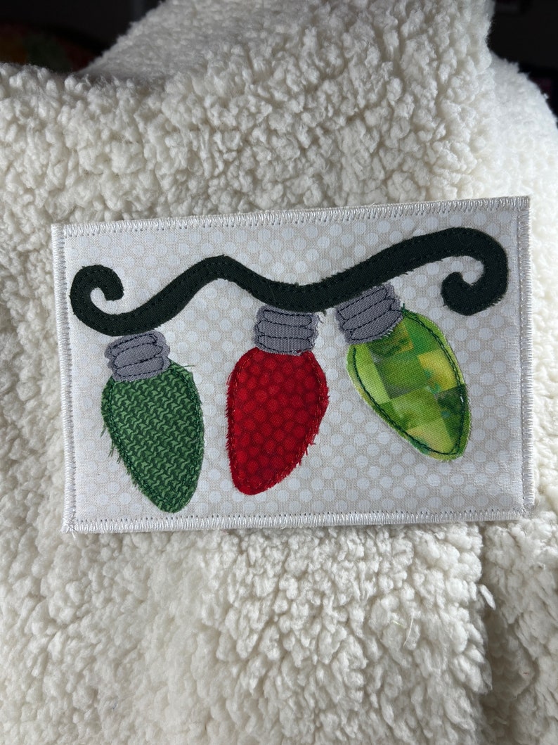 Quilted Postcard Pattern- Fabric Postcard Pattern- Christmas Lights! - Etsy